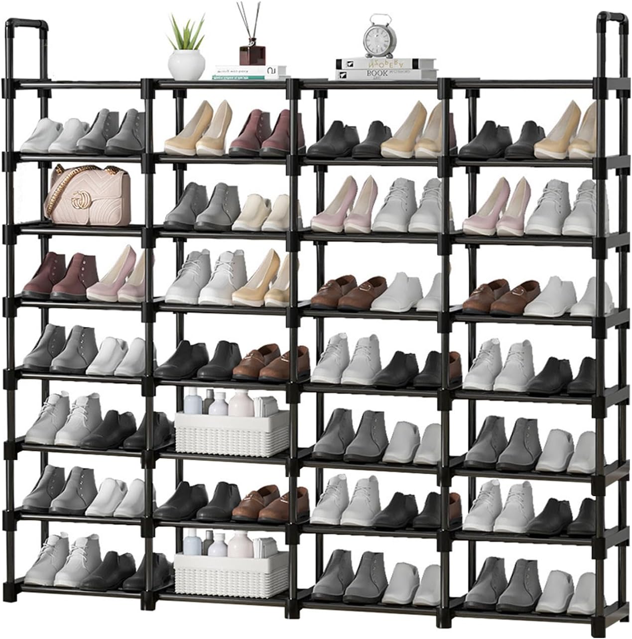 LOEFME Schuhregal, Shoe Rack hoch mit 7 Ebenen aus Edelstahl ...