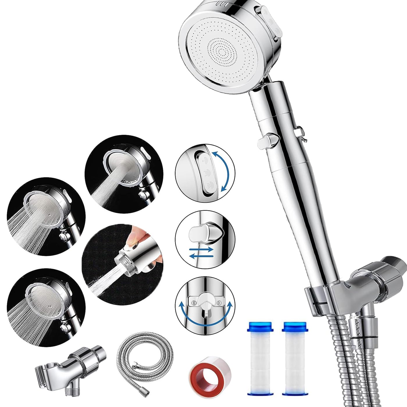 Nasml Handheld Shower Heads with ON/OFF Switch,Shower Heads flow ...