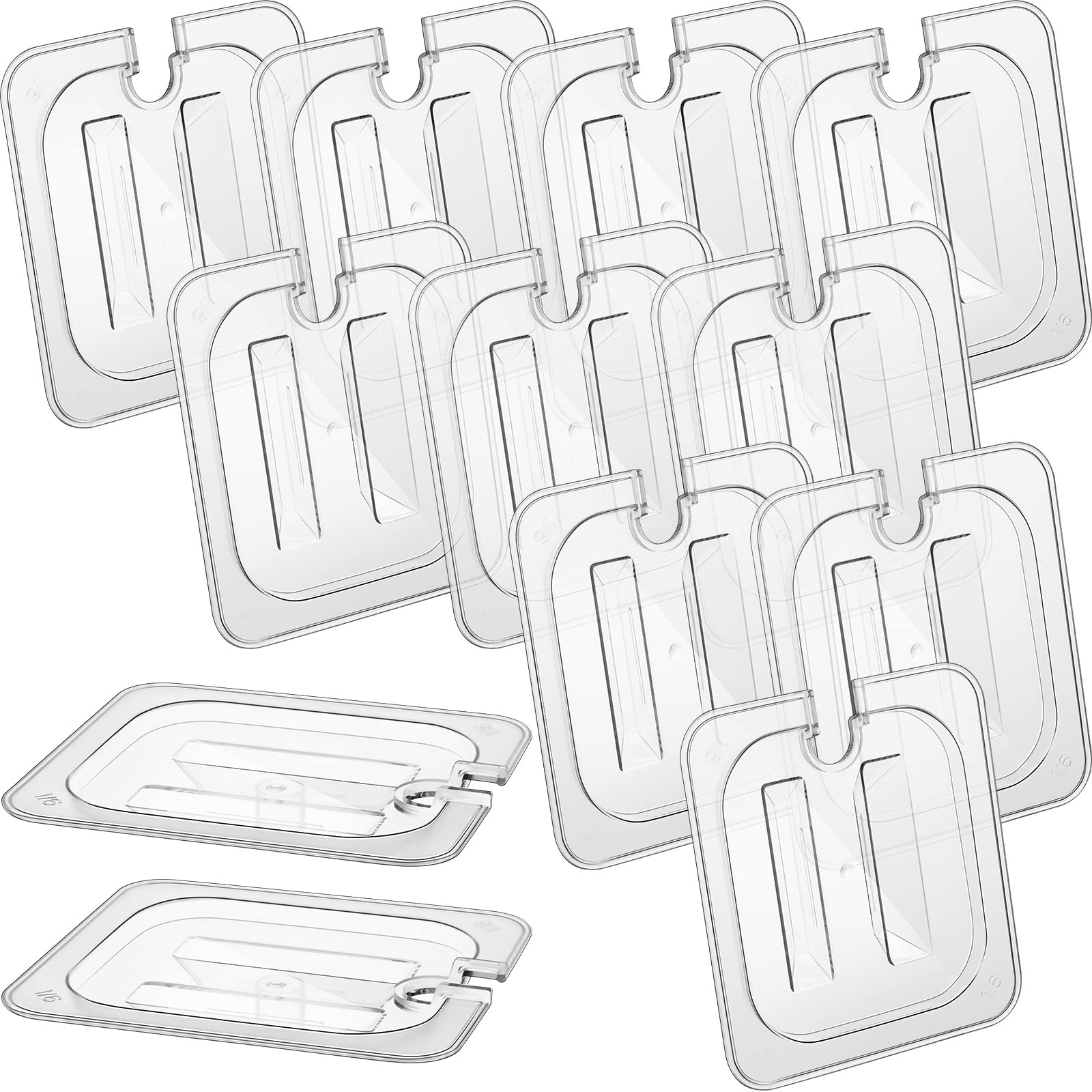 Snapklik.com : 12 Pcs 1/6 Size Food Pan Lid Polycarbonate Universal ...