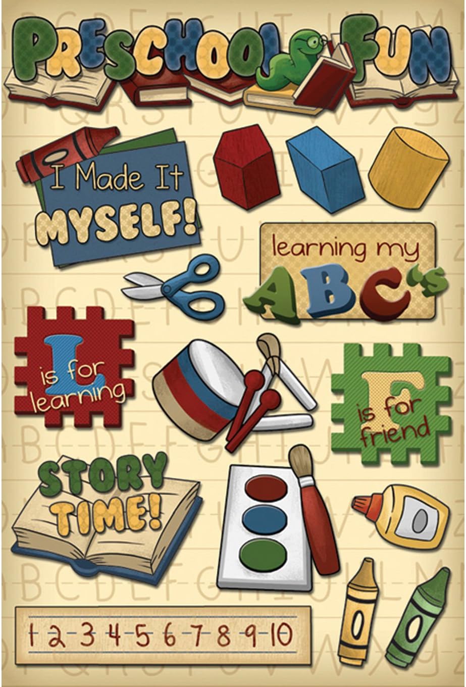 Amazon.com: Karen Foster Cardstock Stickers-Preschool Fun : Arts ...