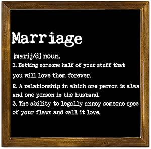 Amazon.com: Marriage Definition Wooden Sign Inspiration Sayings Wood ...