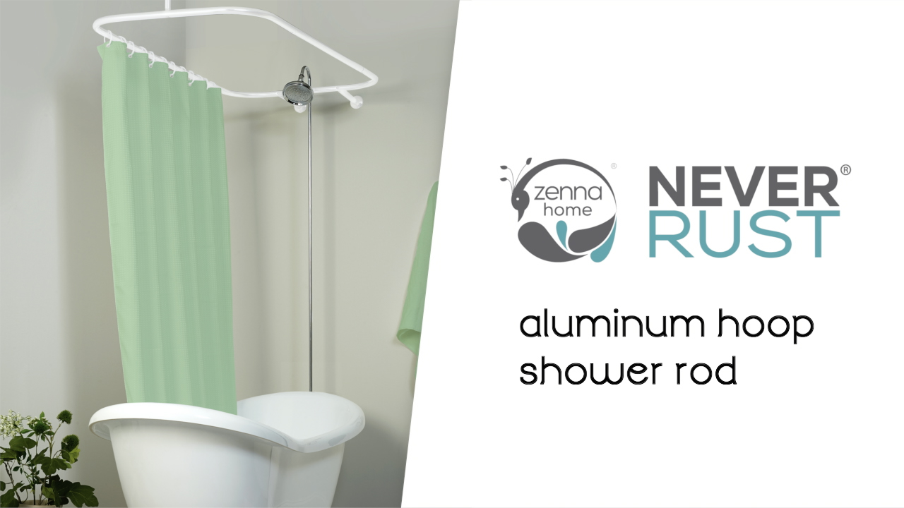 Watch Zenna Home NeverRust Hoop Shower Rod for Freestanding and ...