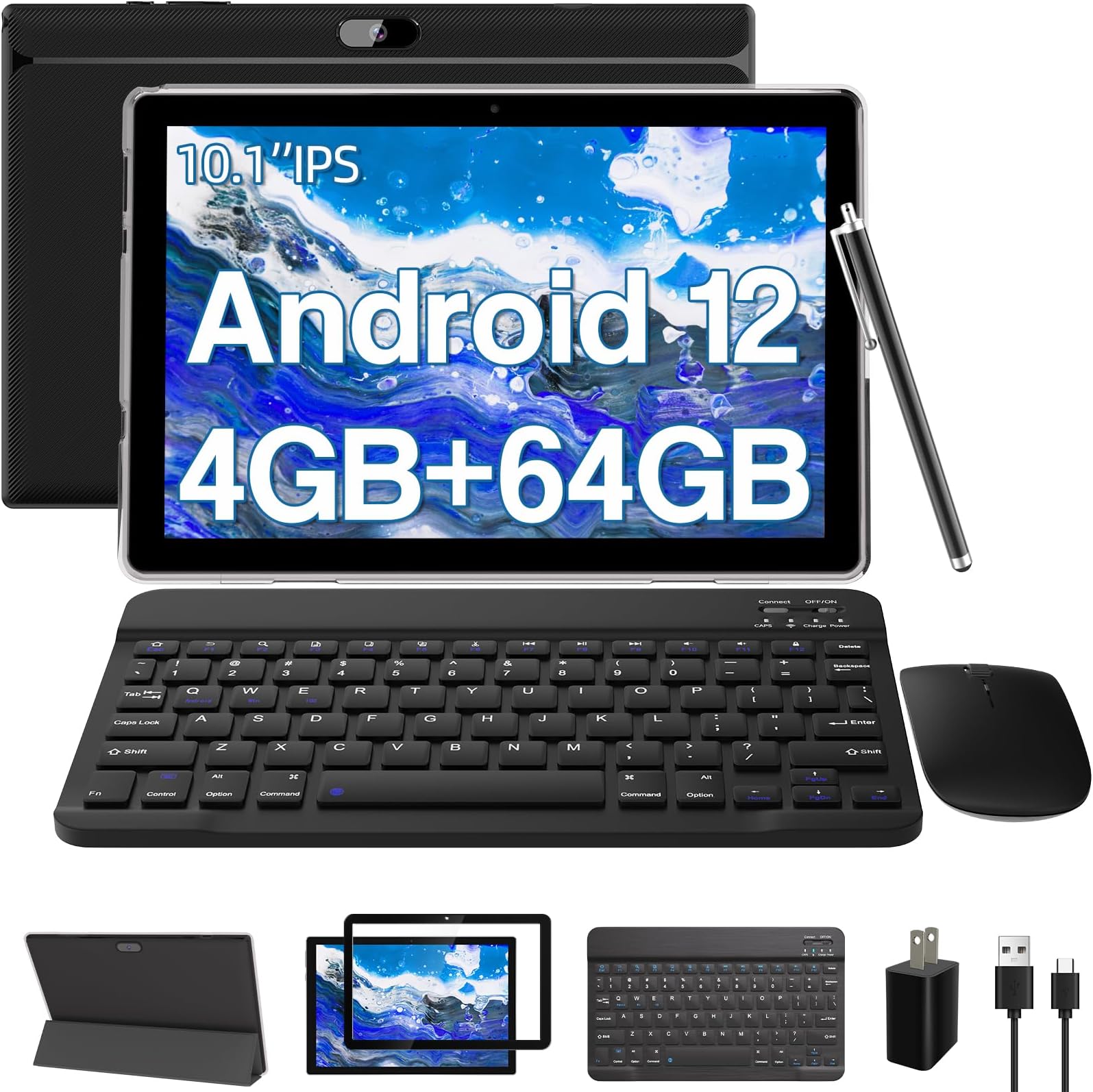 Amazon.com : Tablet 2 in 1 Android 11 Tablets with Keyboard 10 inch ...