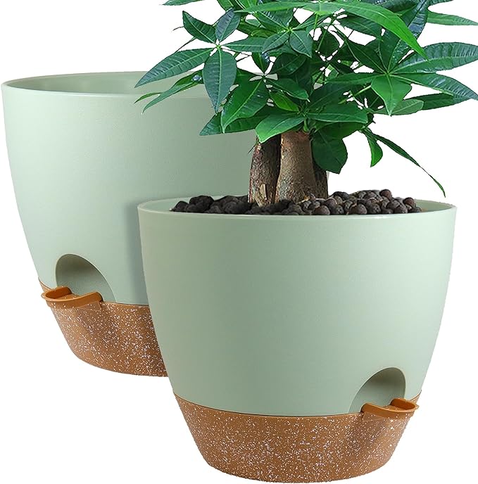 Amazon.com : UOUZ 12inch 2Pack Large Self Watering Planters, Plastic ...
