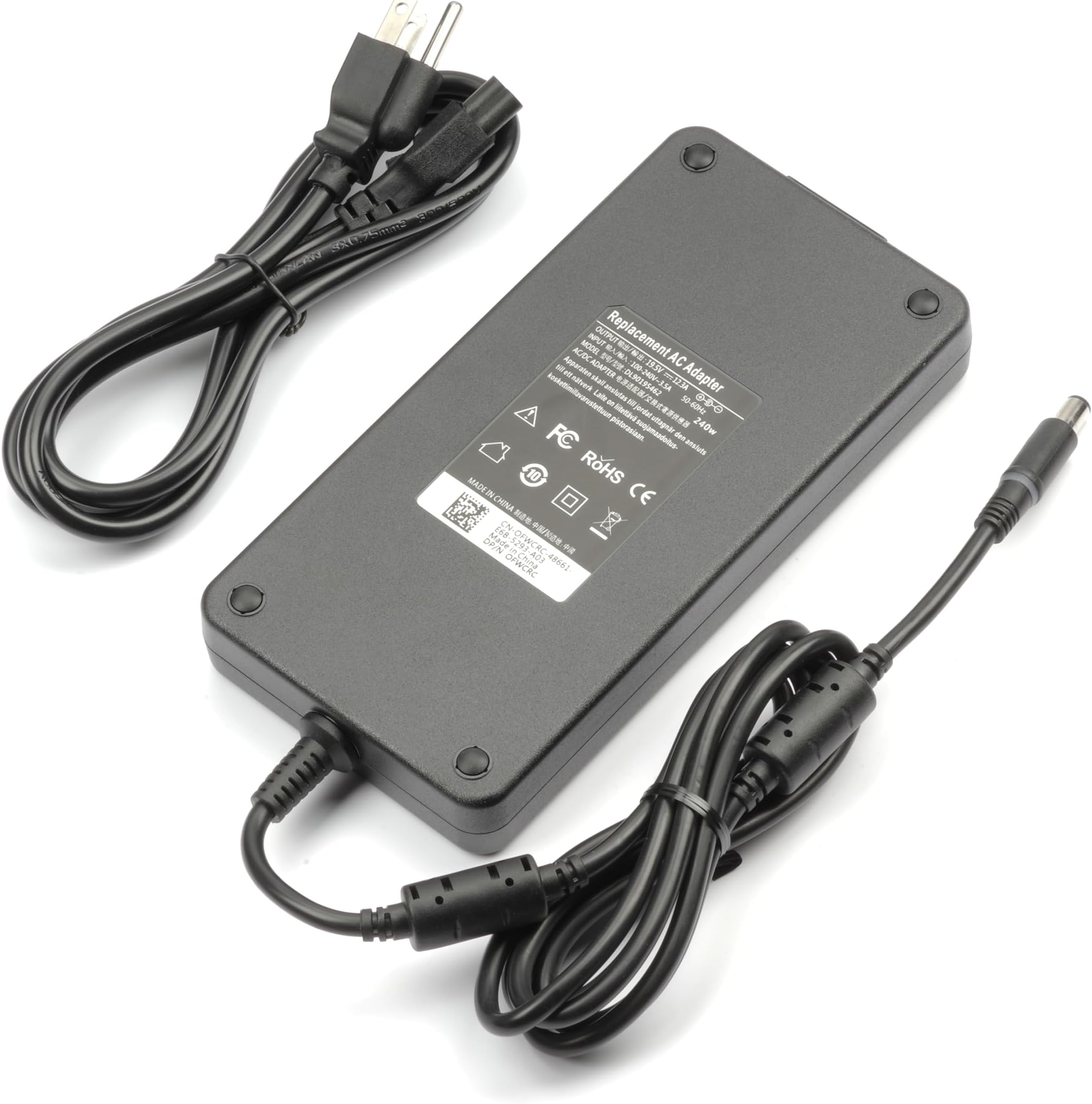 Amazon.com: 240W 19.5V 12.3A Laptop Charger Replacement for Dell ...