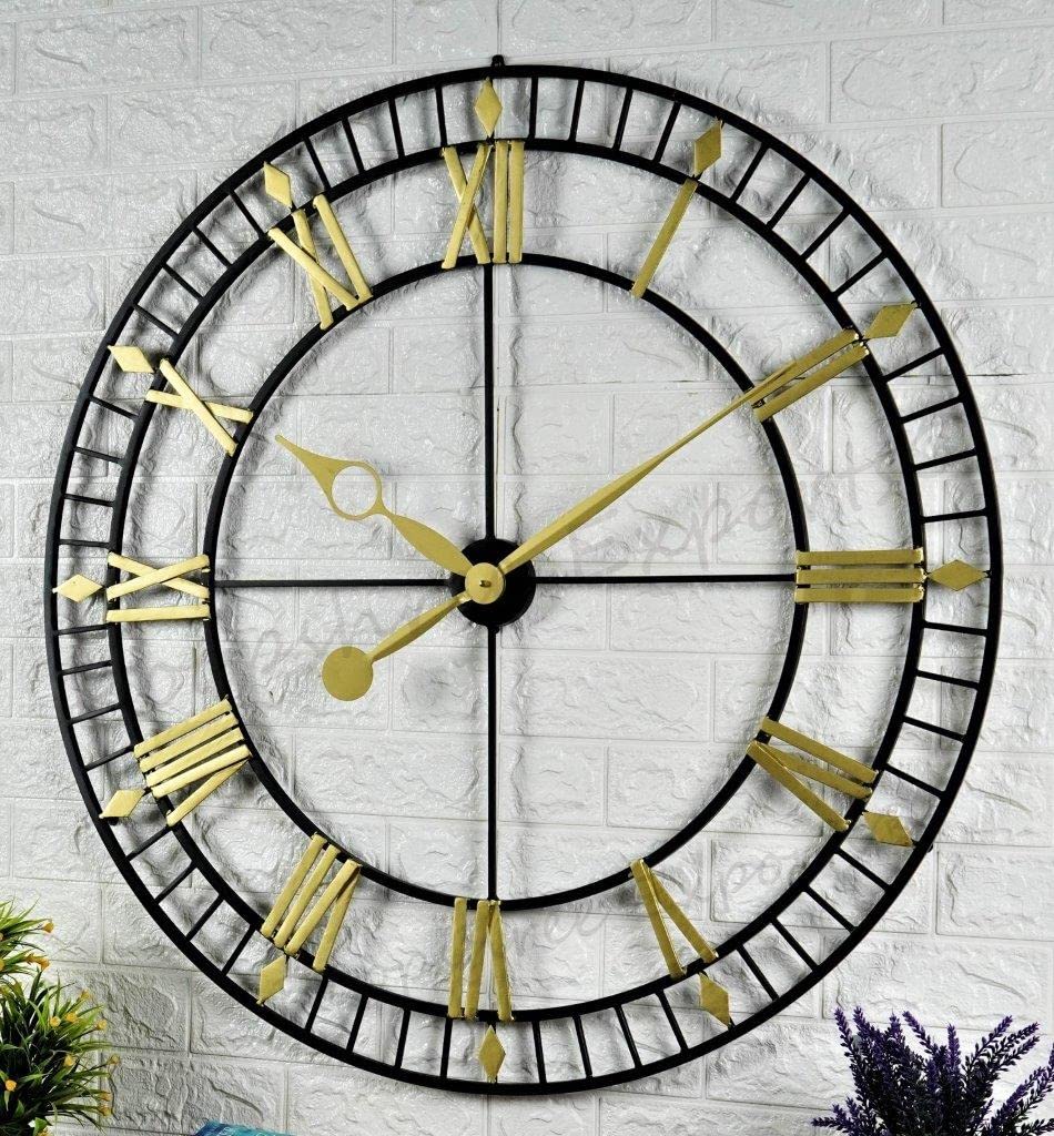 Buy Vintage Clock Black and Gold Extra Large Wall Clock/One Year ...