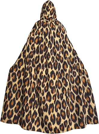 Amazon.com: Leopard Print Adult Hooded Cloak Long Cape Robe Unisex for ...