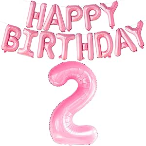 Amazon.com: KatchOn, Pink Number 2 Balloon - Pack of 2, 40 Inch, Two ...