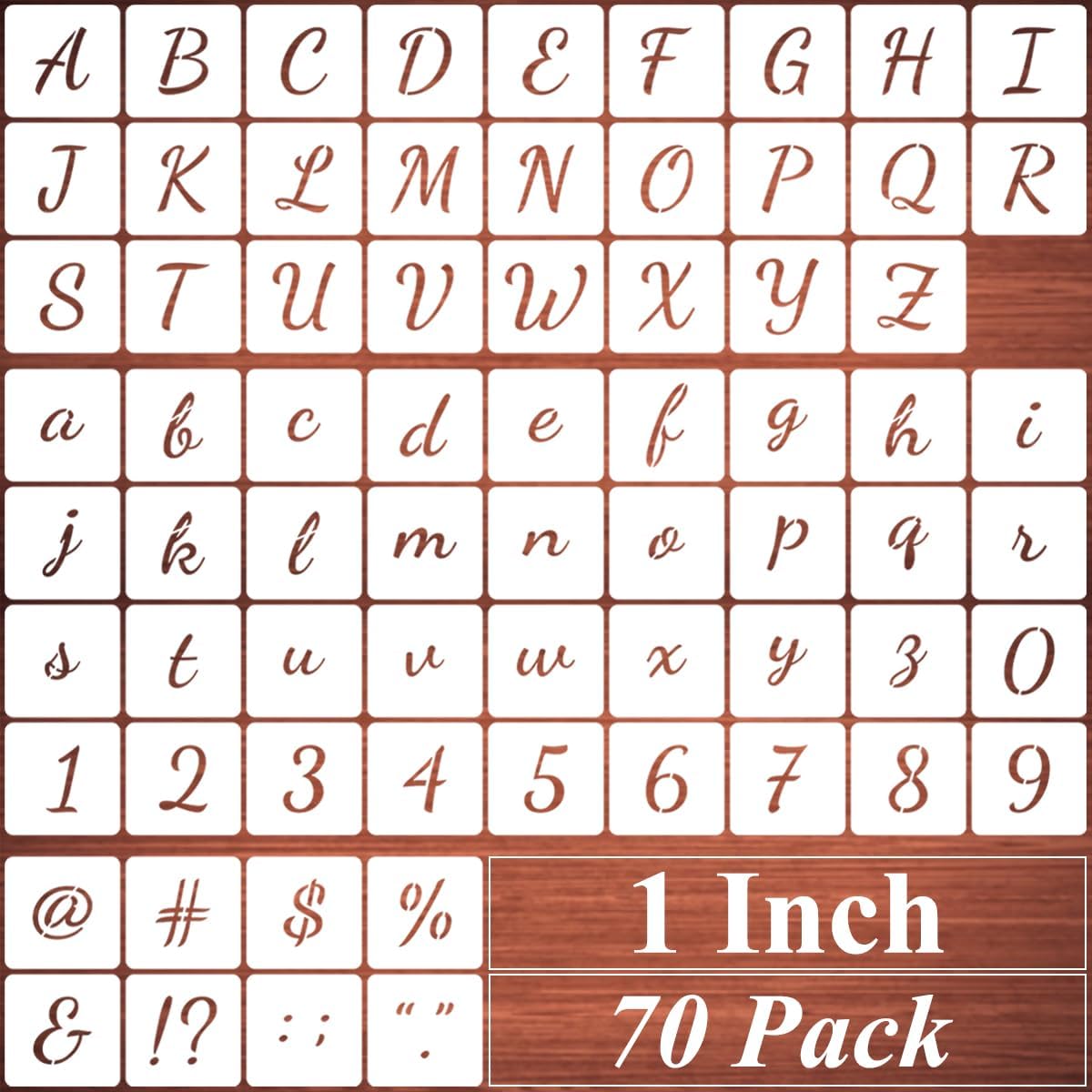 Amazon.com : 1 Inch Alphabet Letter Stencils for Painting - 70 Pack ...