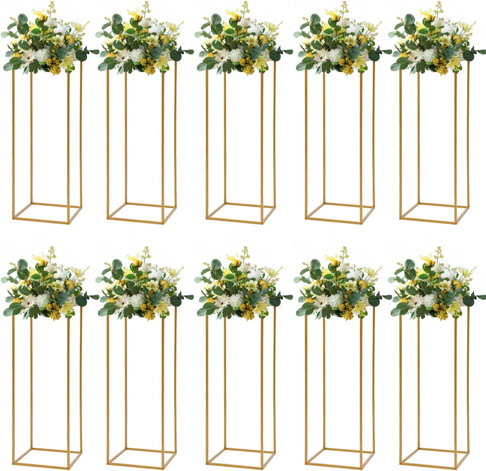 Amazon.com: MEISHAONV 23.6inch 10 pcs Column Flower Vase Gold ...