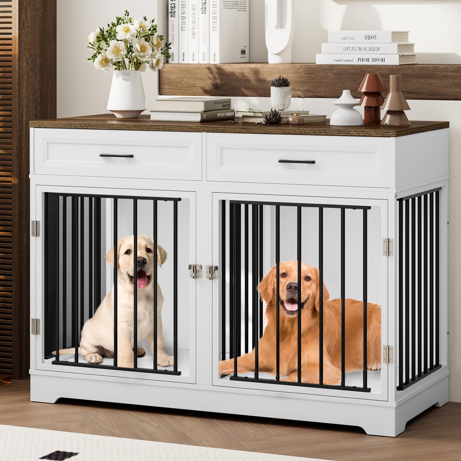 Amazon.com: WJFORLION Large Dog Crate Furniture - Dog Kennel with ...