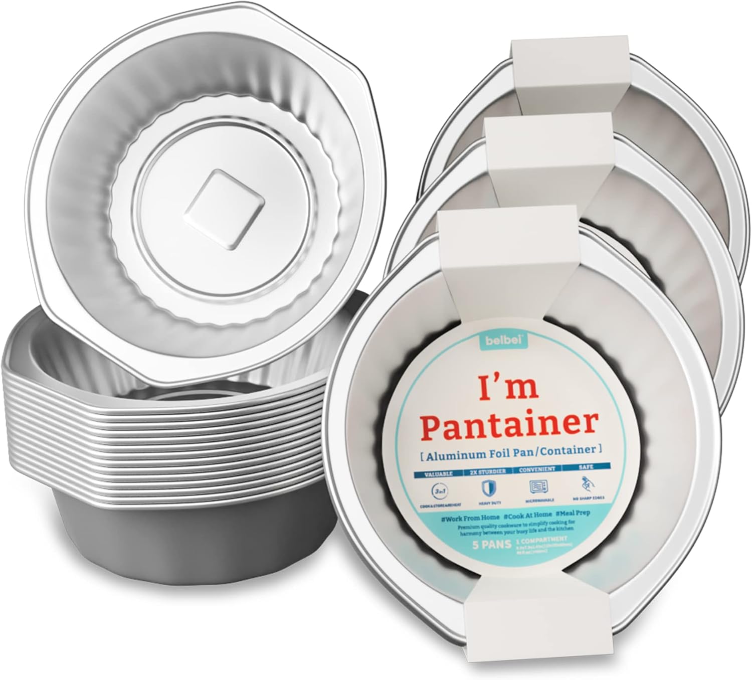 Amazon.com: 8 Inch Deep Round Disposable Pans (15 Pack) | Reusable Leak ...