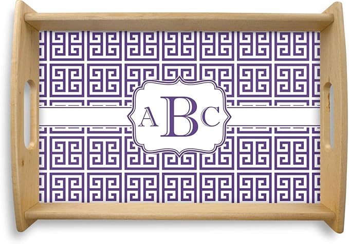 Amazon.com | Greek Key Natural Wooden Tray - Small (Personalized ...