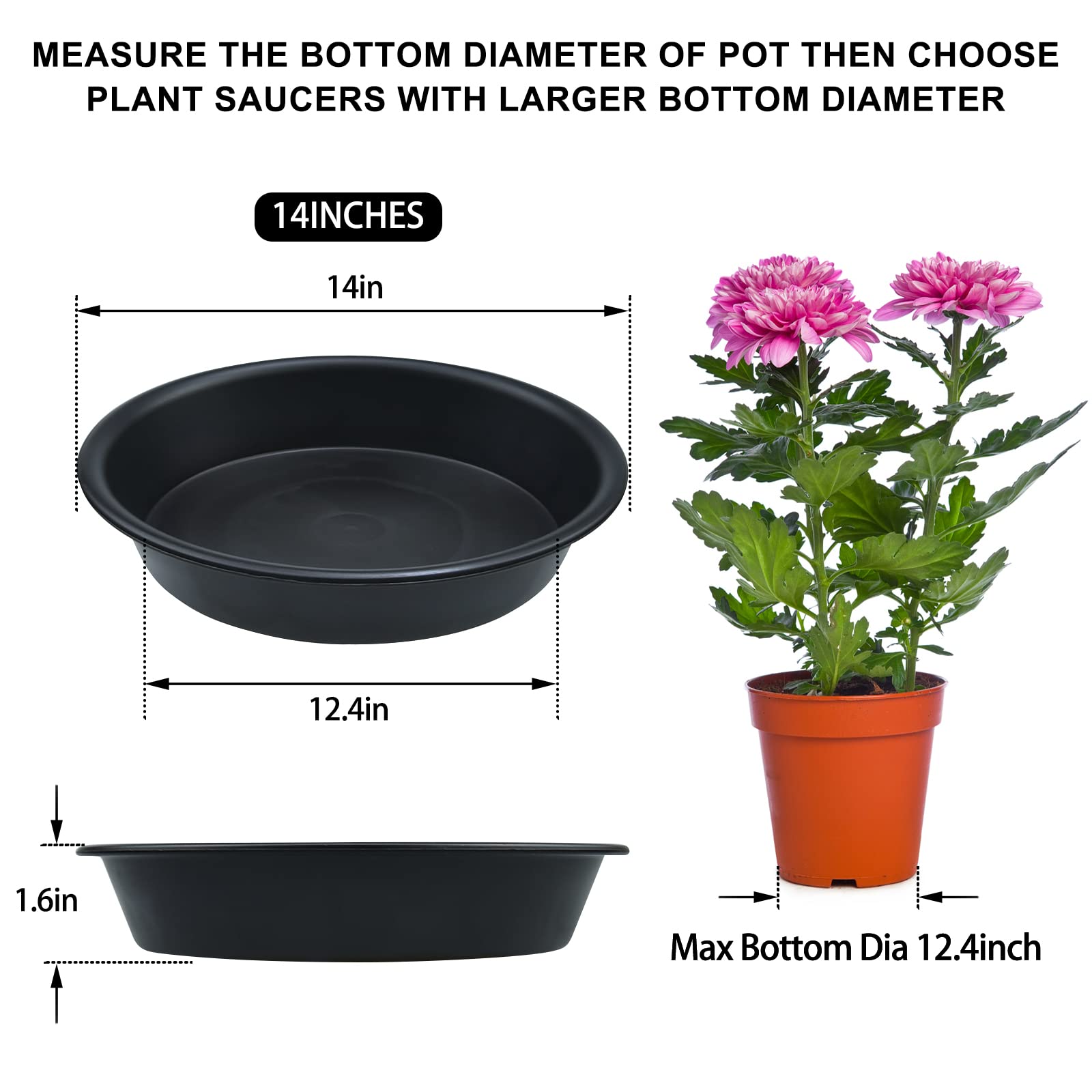 Snapklik.com : TITE Plant Saucer 14 inch,Heavy Large Planter Durable ...