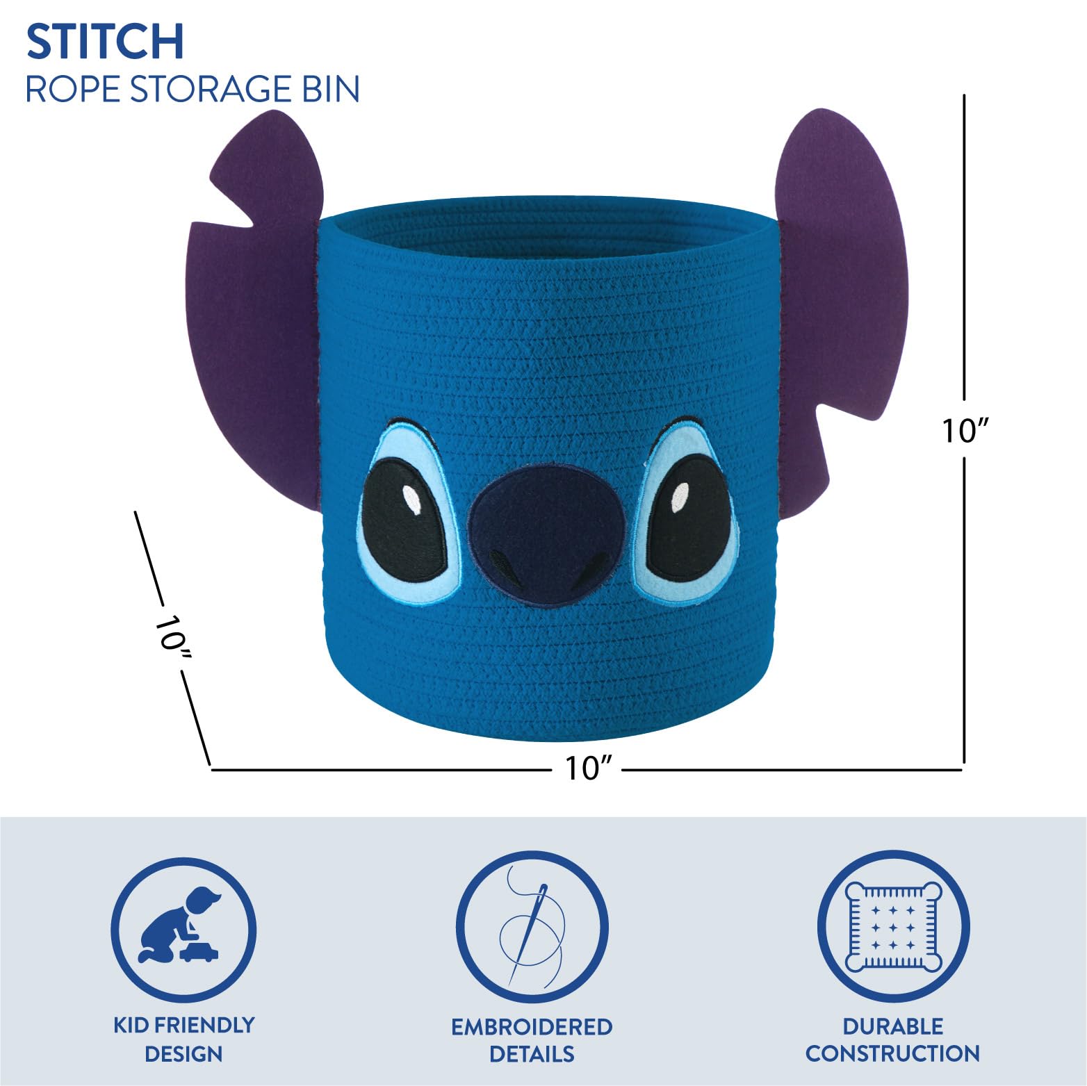Snapklik.com : Idea Nuova Disney Stitch Figural Rope Storage Organizer ...