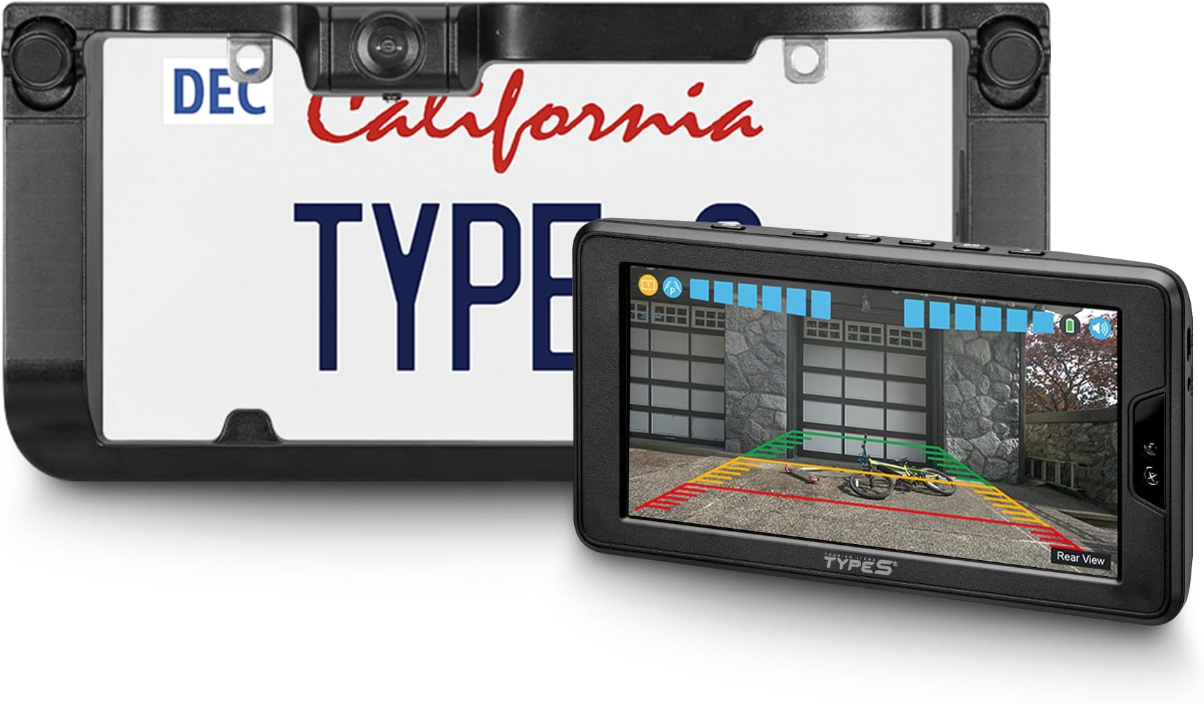 Amazon.com: Type S License Plate Backup Camera with 6.8" Touchscreen ...