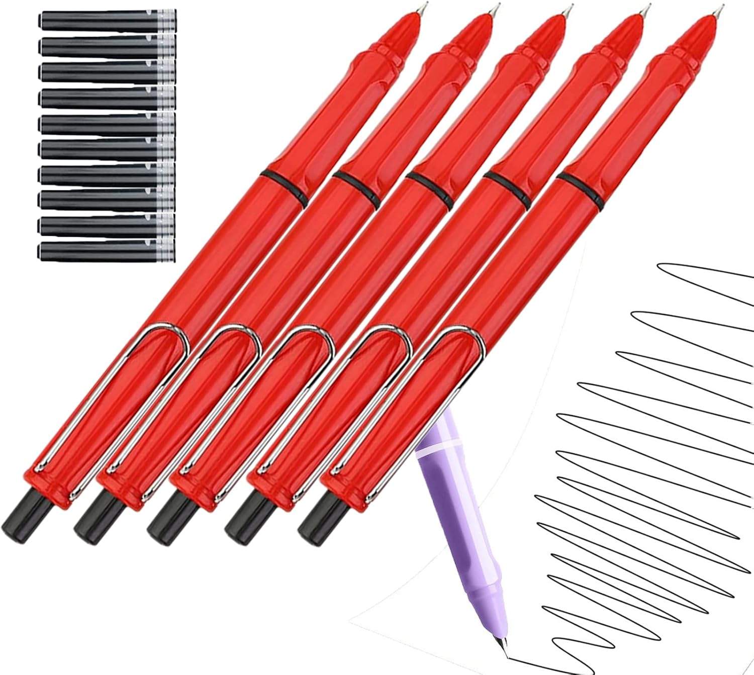 Amazon.com : FLIPSH Retractable Fountain Pen, Press Type Refillable Ink ...