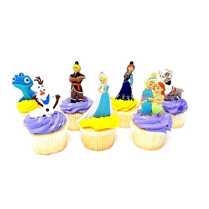 Buy Frozen Cake Cupcake Topper Set with Elsa, Anna, Kristoff, Sven and ...
