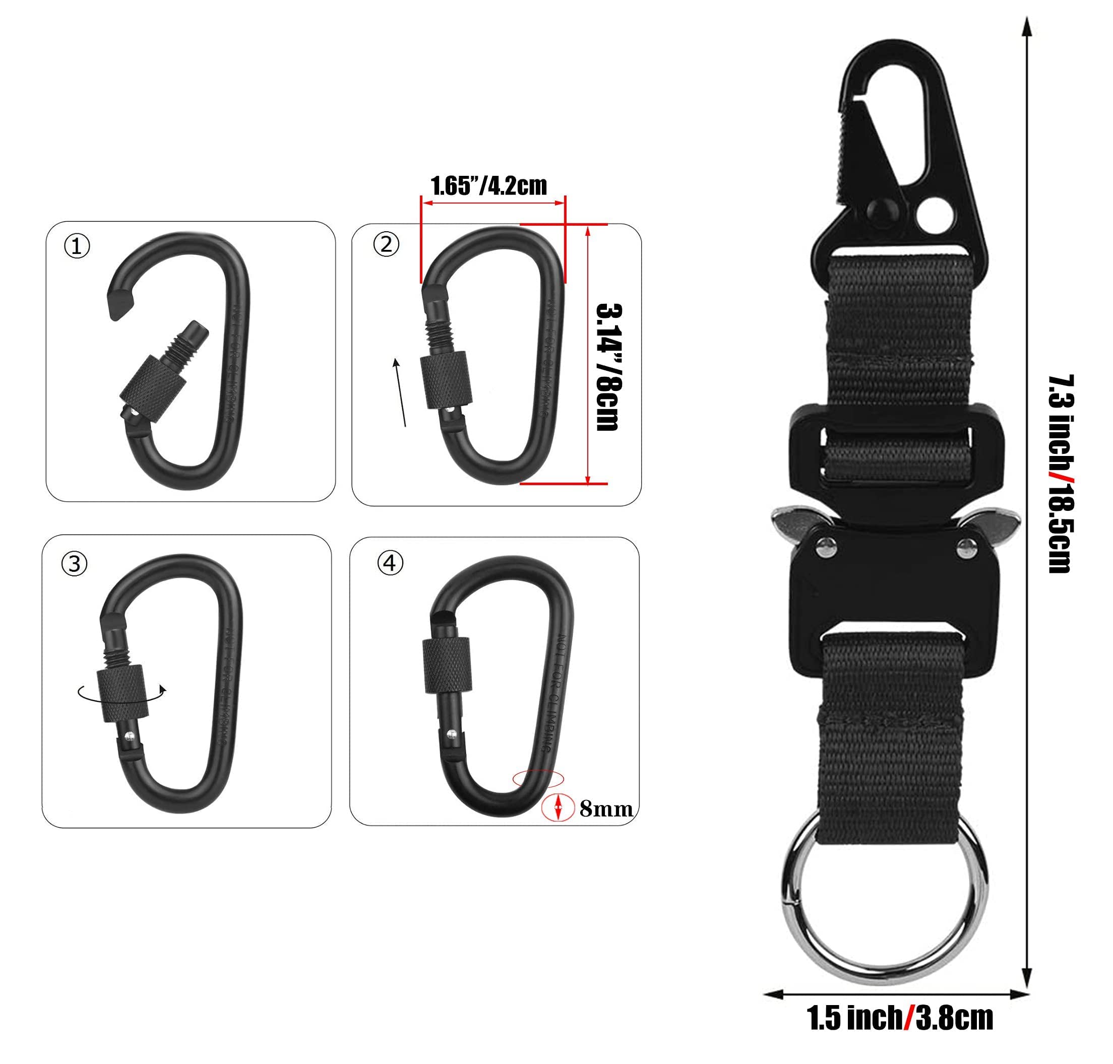 Snapklik.com : aYrap Military Stainless Steel Tactical Keychains For ...