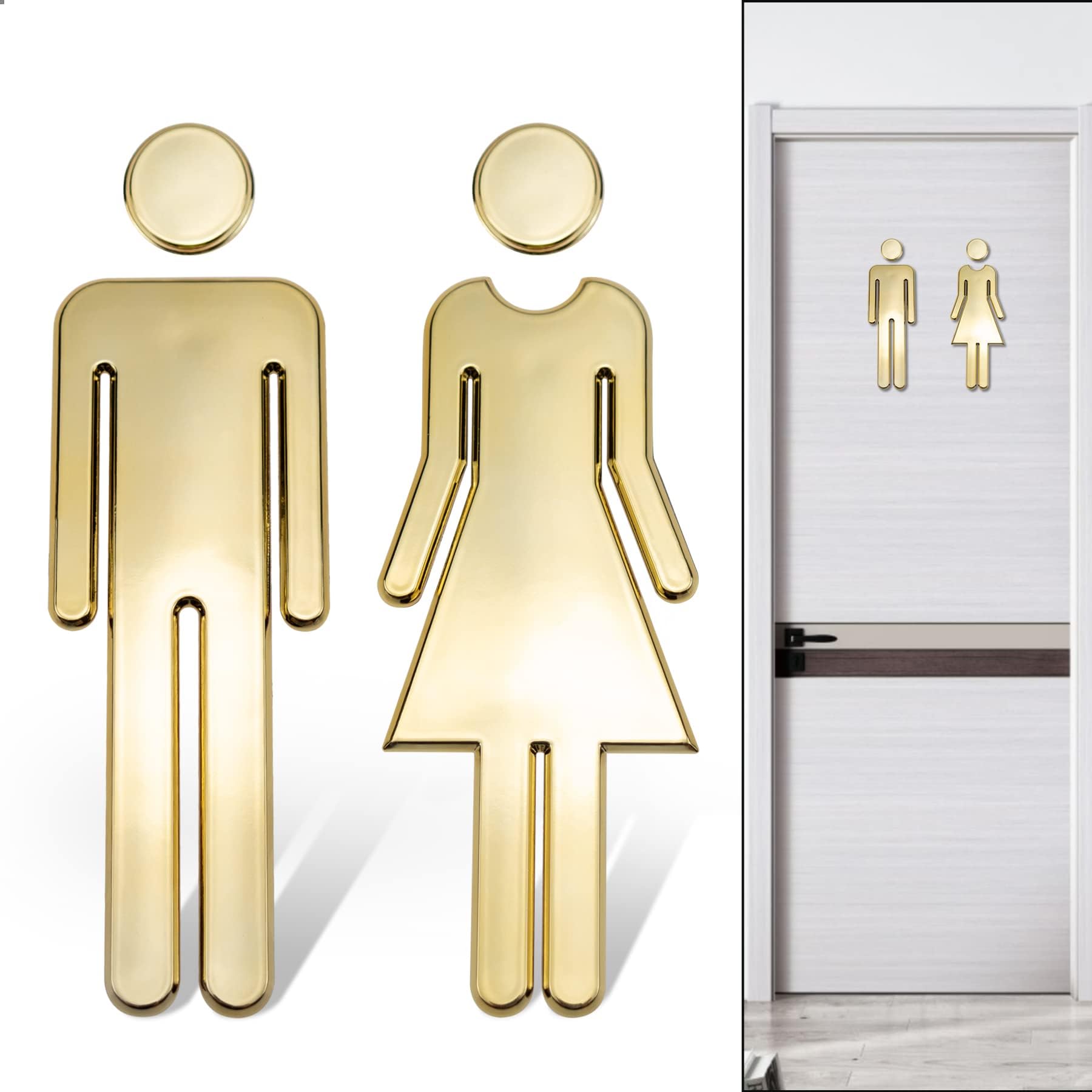 Segno del Bagno, Cartello per Porta del Bagno, Targa WC, Adesivi WC ...