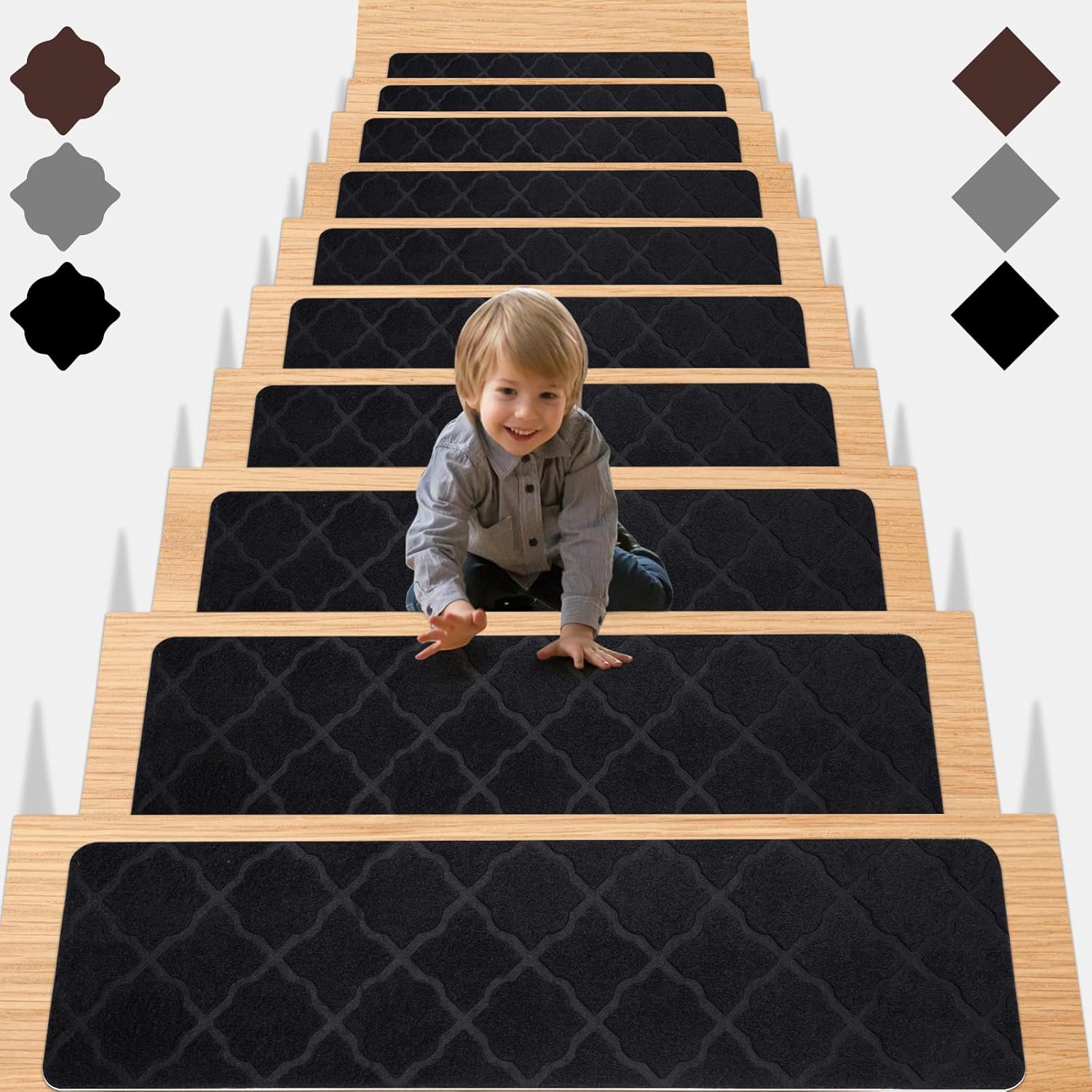 JUTUO Stair Treads for Wooden Steps 8" X 30",Self Adhesive Stair Treads ...