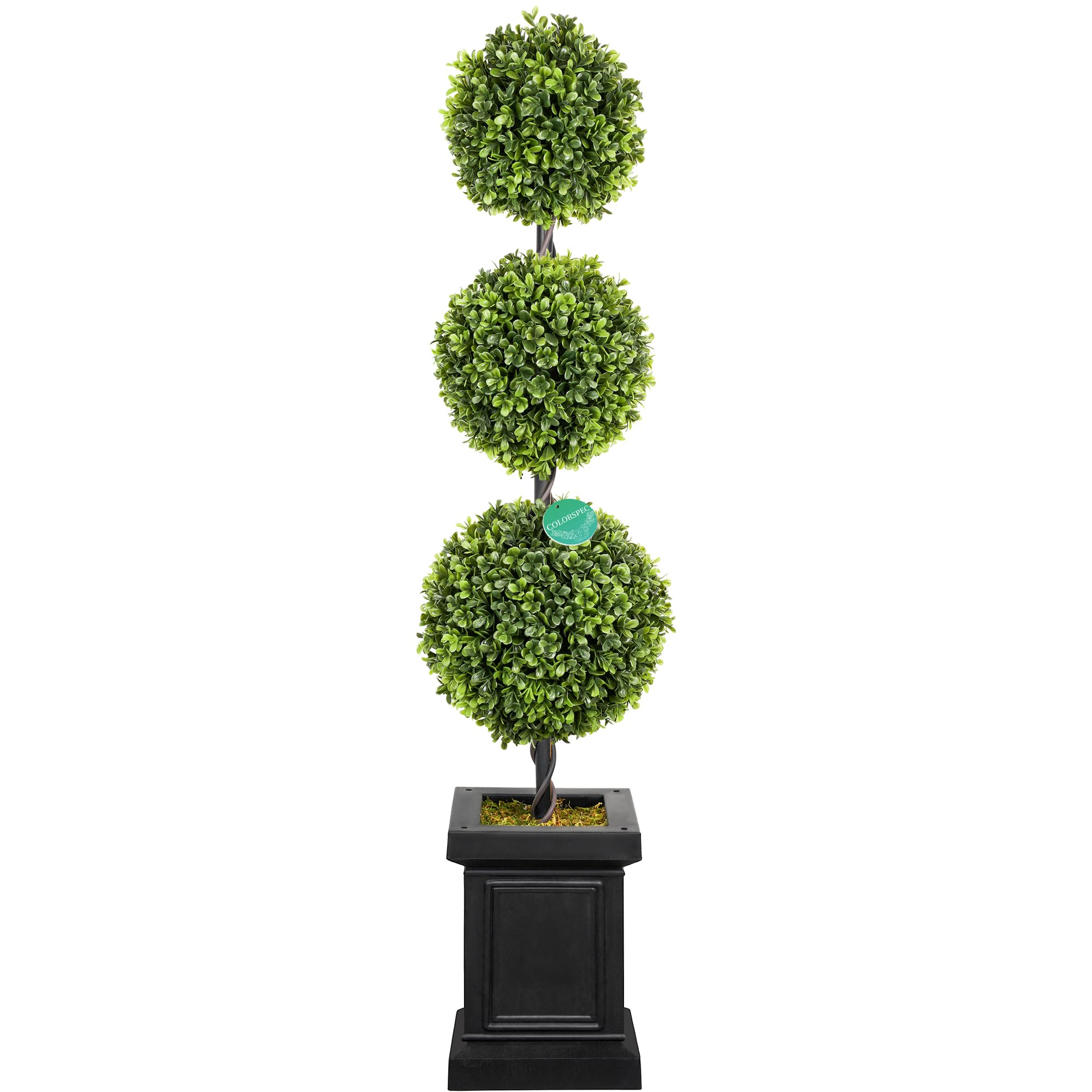 Amazon.com - colorspec Artificial Boxwood Topiary Tree, 3.5ft Outdoor ...