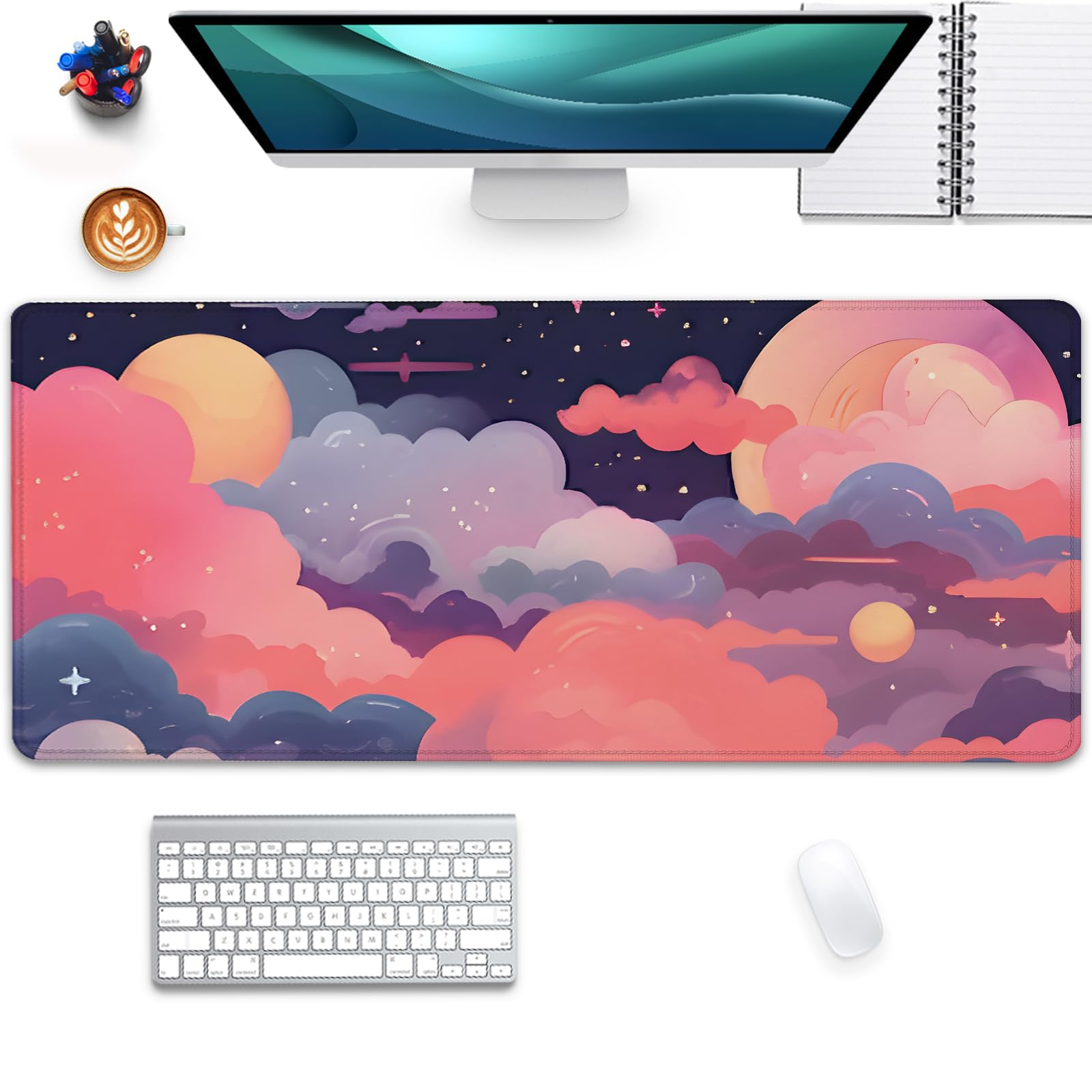 Amazon.com: Red Cloud Desk Mat Cute Mouse Pad,Kawaii Anime Large ...