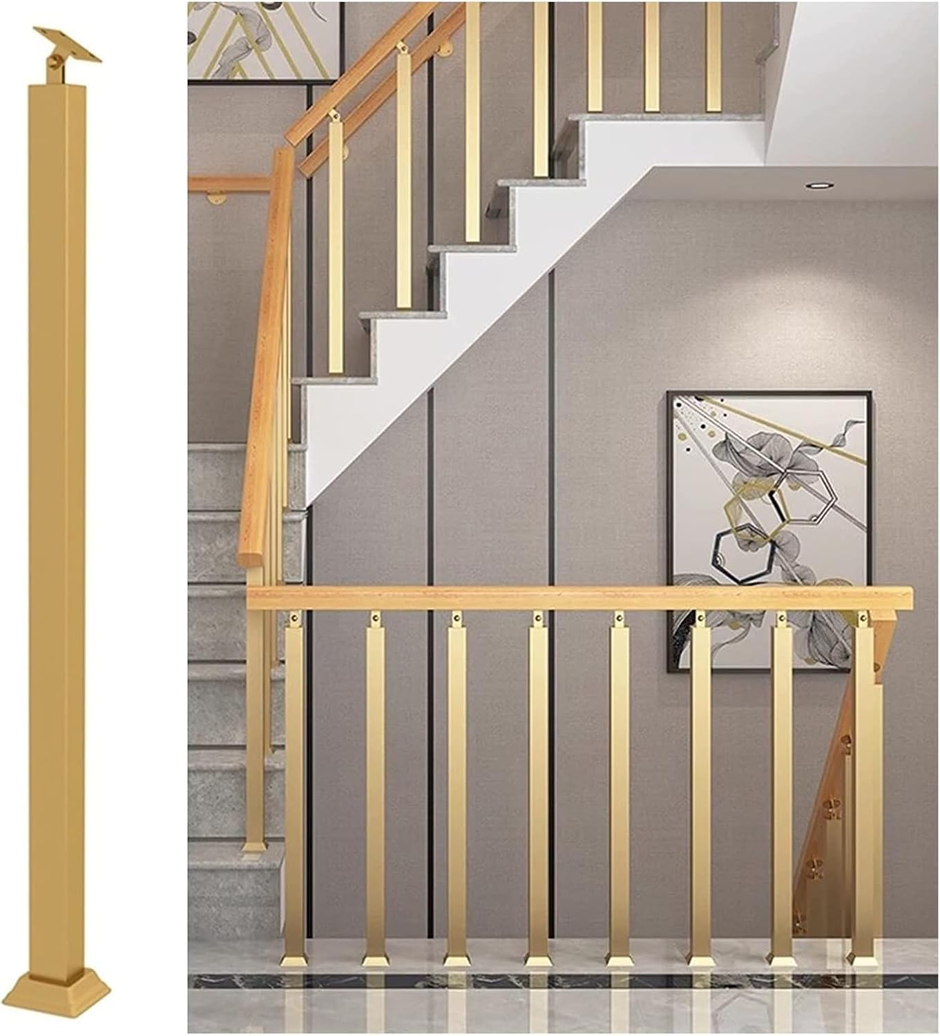 Amazon.co.jp: Stair Handrail Square Metal Stairs Indoor Stairs / Deck ...