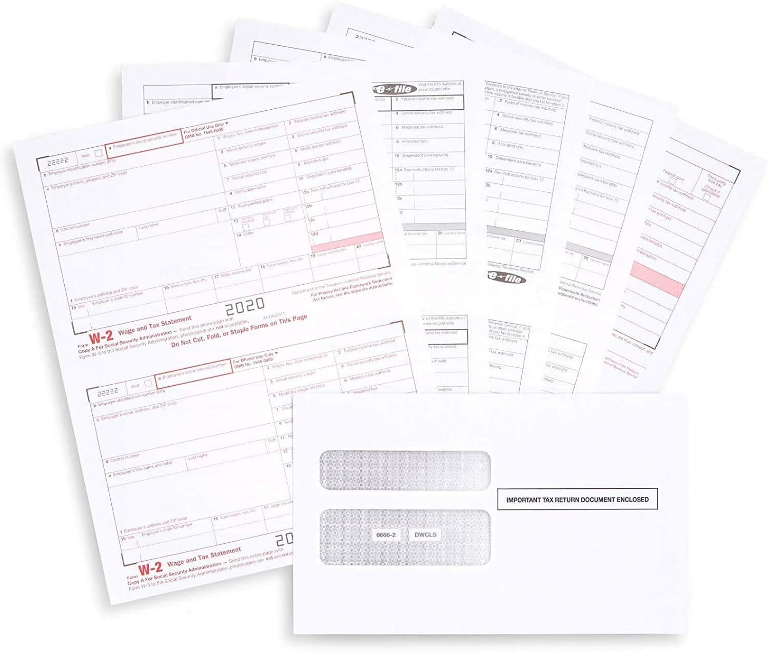 Amazon.com : Complete Laser W-2 Tax Forms and W-3 Transmittal - Kit for 25 Employees ~6-Part ...