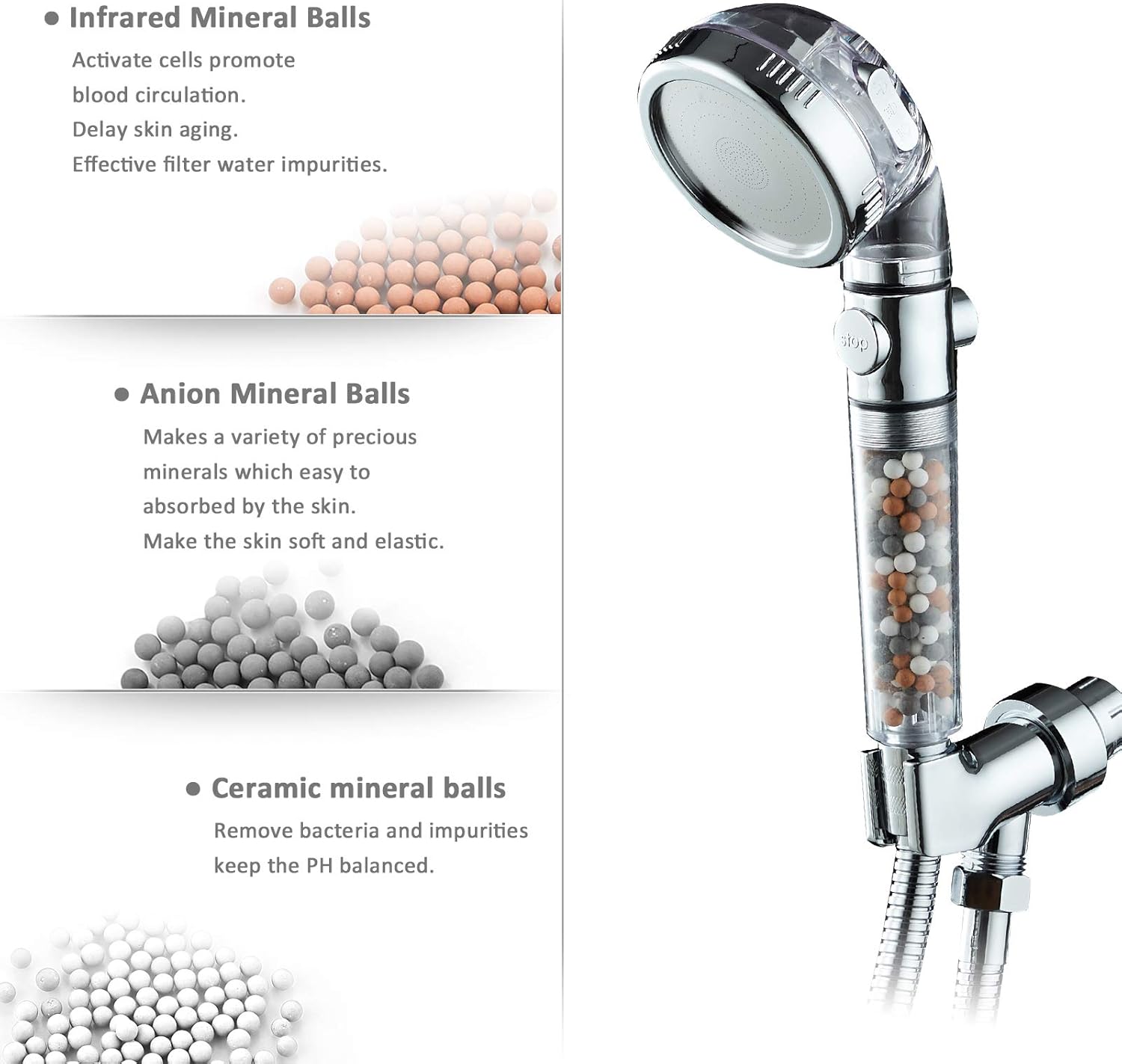 KAIREY High Pressure Handheld Ionic Showerhead with Comoros | Ubuy