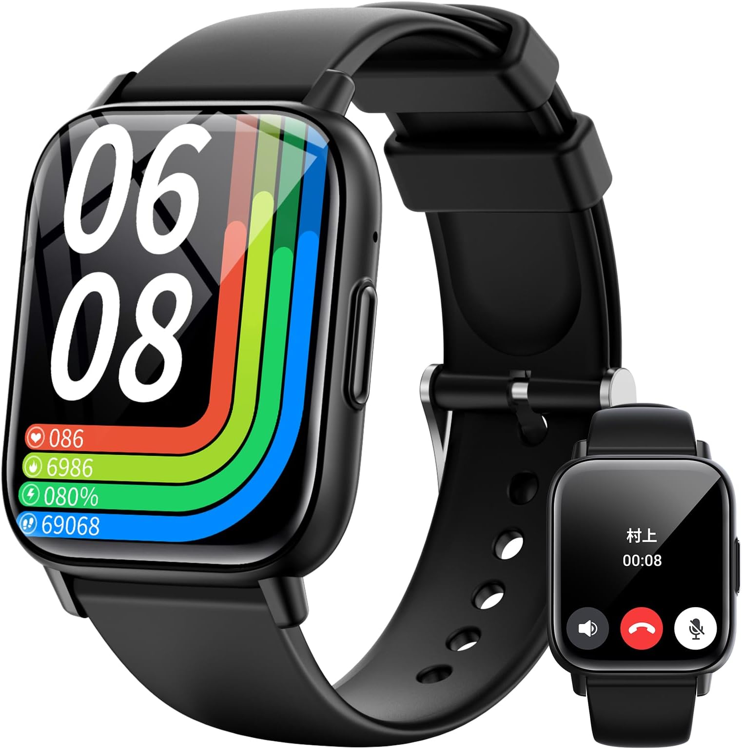 Amazon | スマートウォッチ 【2025新登場& 1.83インチ大画面】iphone&アンドロイド対応 通話機能付き 通話・着信 ...