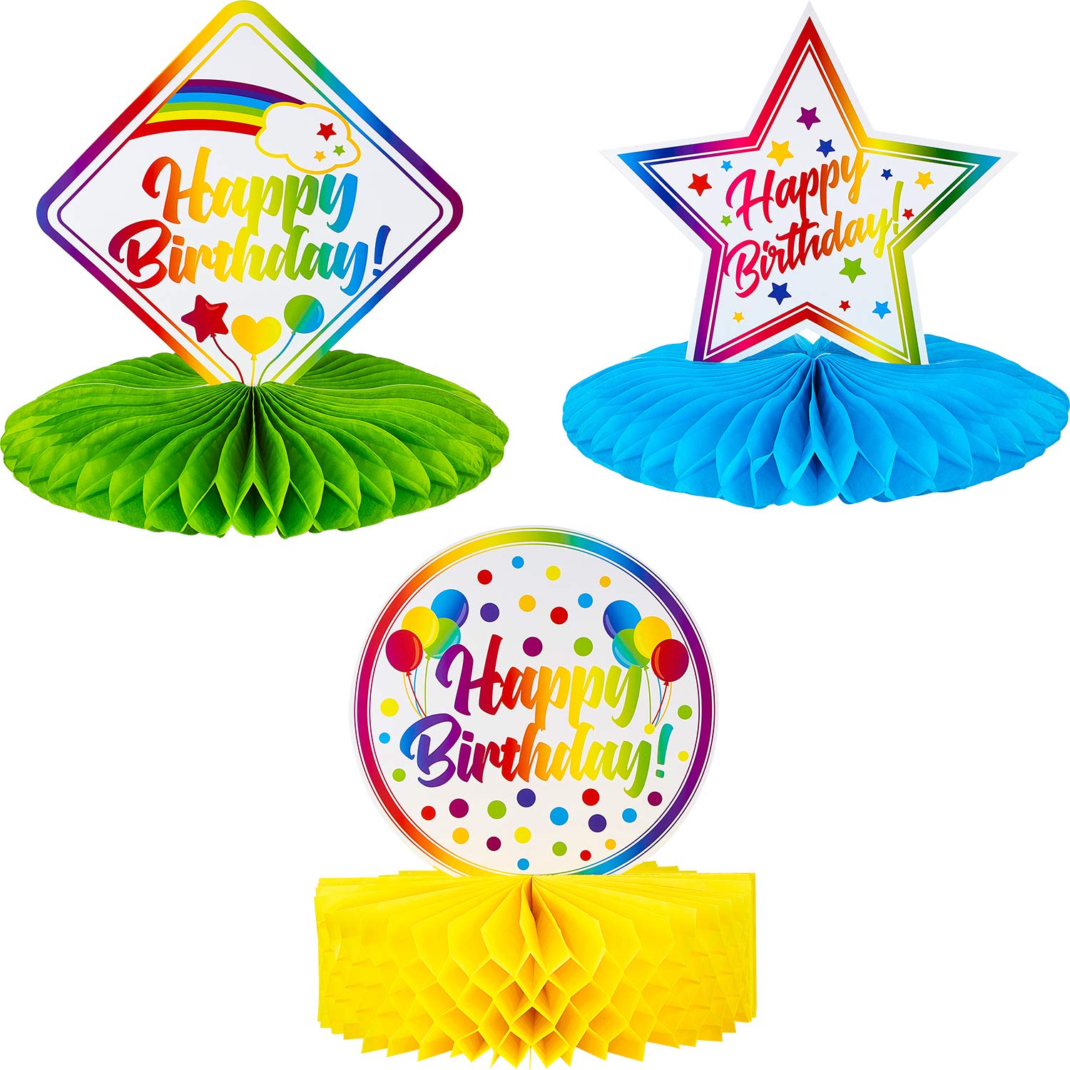 Buy Blulu Rainbow Happy Birthday Centerpieces Colorful Paper Honeycomb buy-blulu-rainbow-happy-birthday-centerpieces-colorful-paper-honeycomb