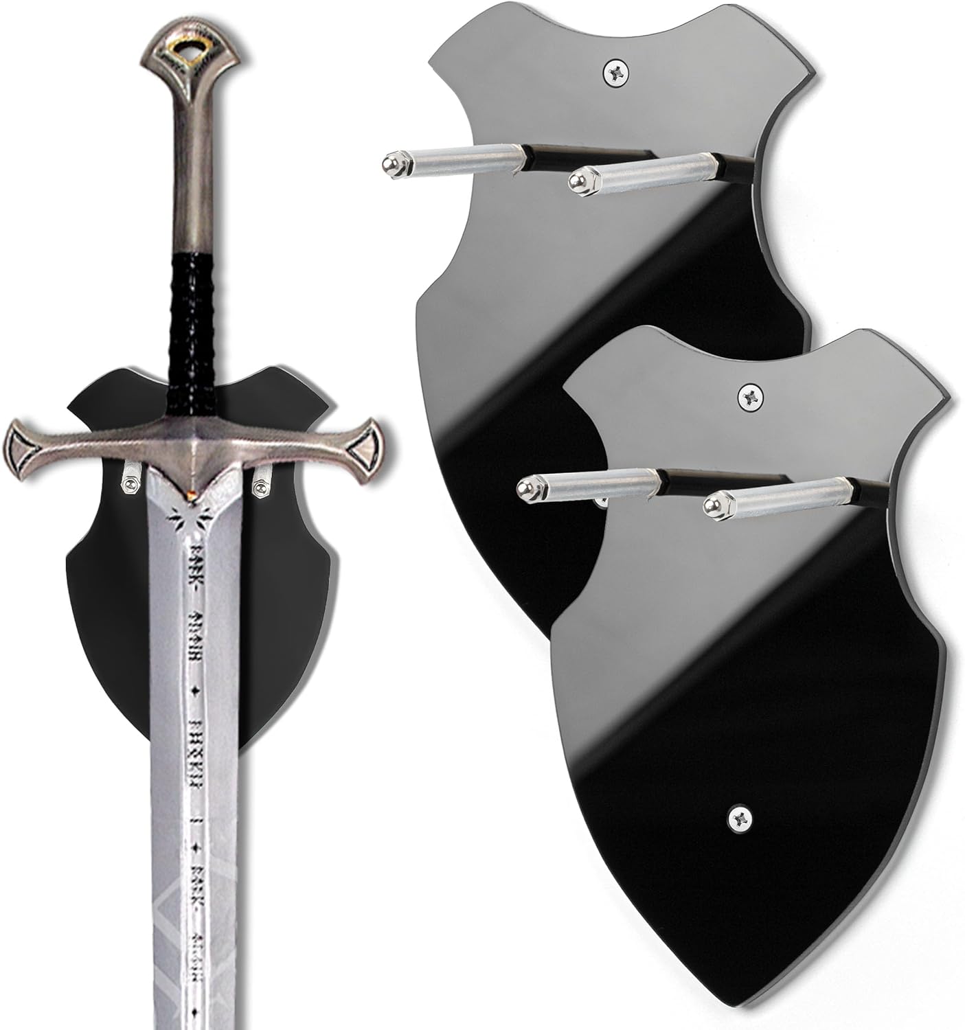 Amazon.com: Lesnala 2Pcs Wall Mounted Sword Rack Single Vertical ...