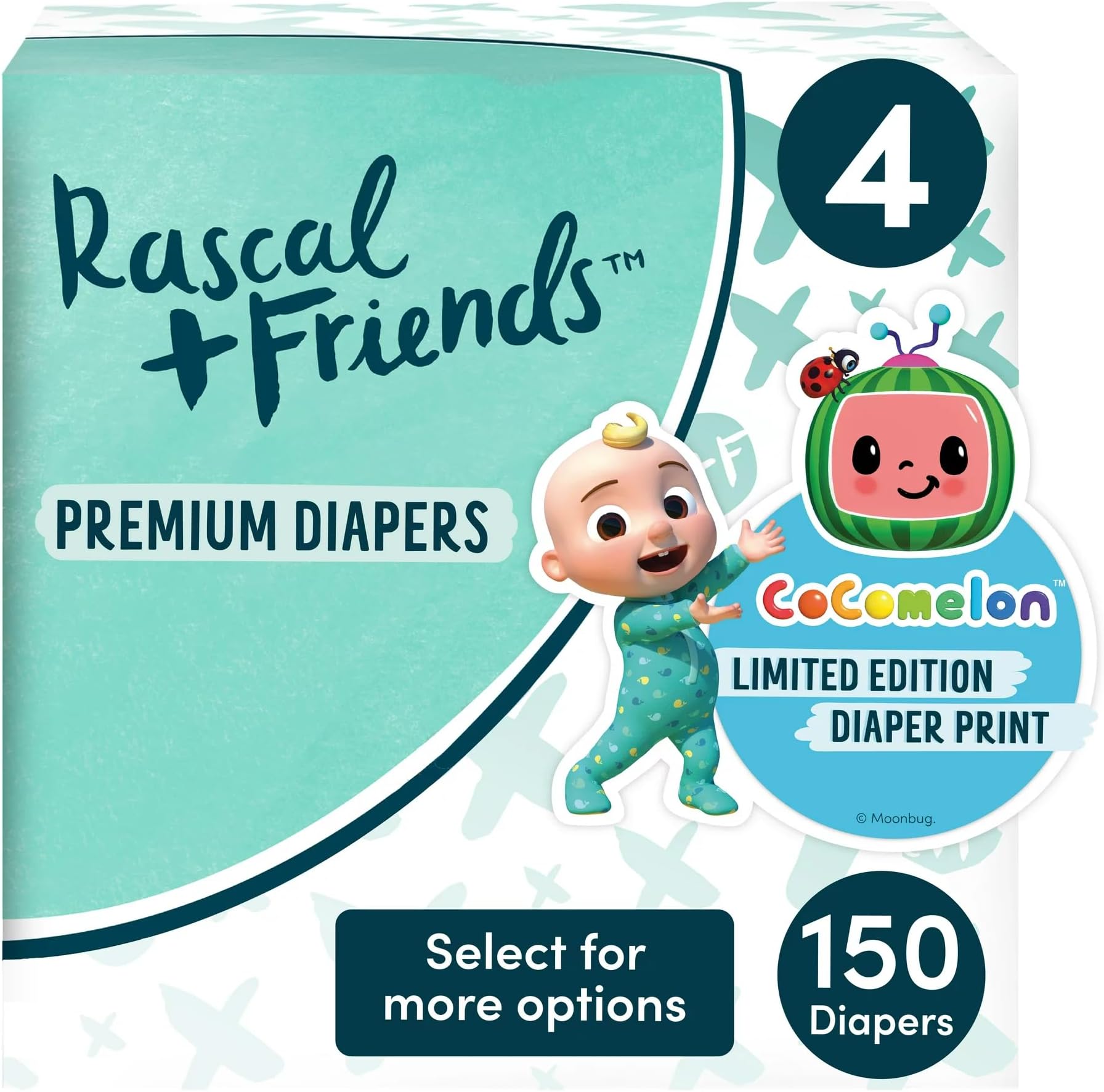Amazon.com: Rascal + Friends Diapers Cocomelon Edition Size 4, 150ct : Baby