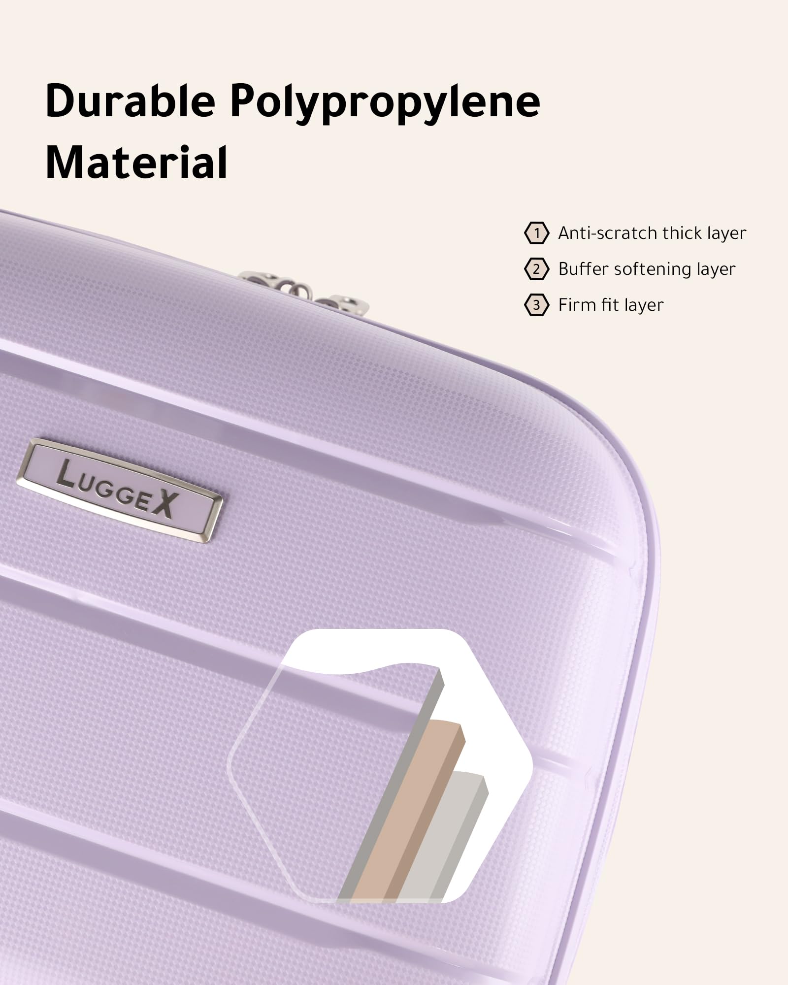 LUGGEX Purple Underseat Carry on Luggage Airline Approved - Hard 14 ...