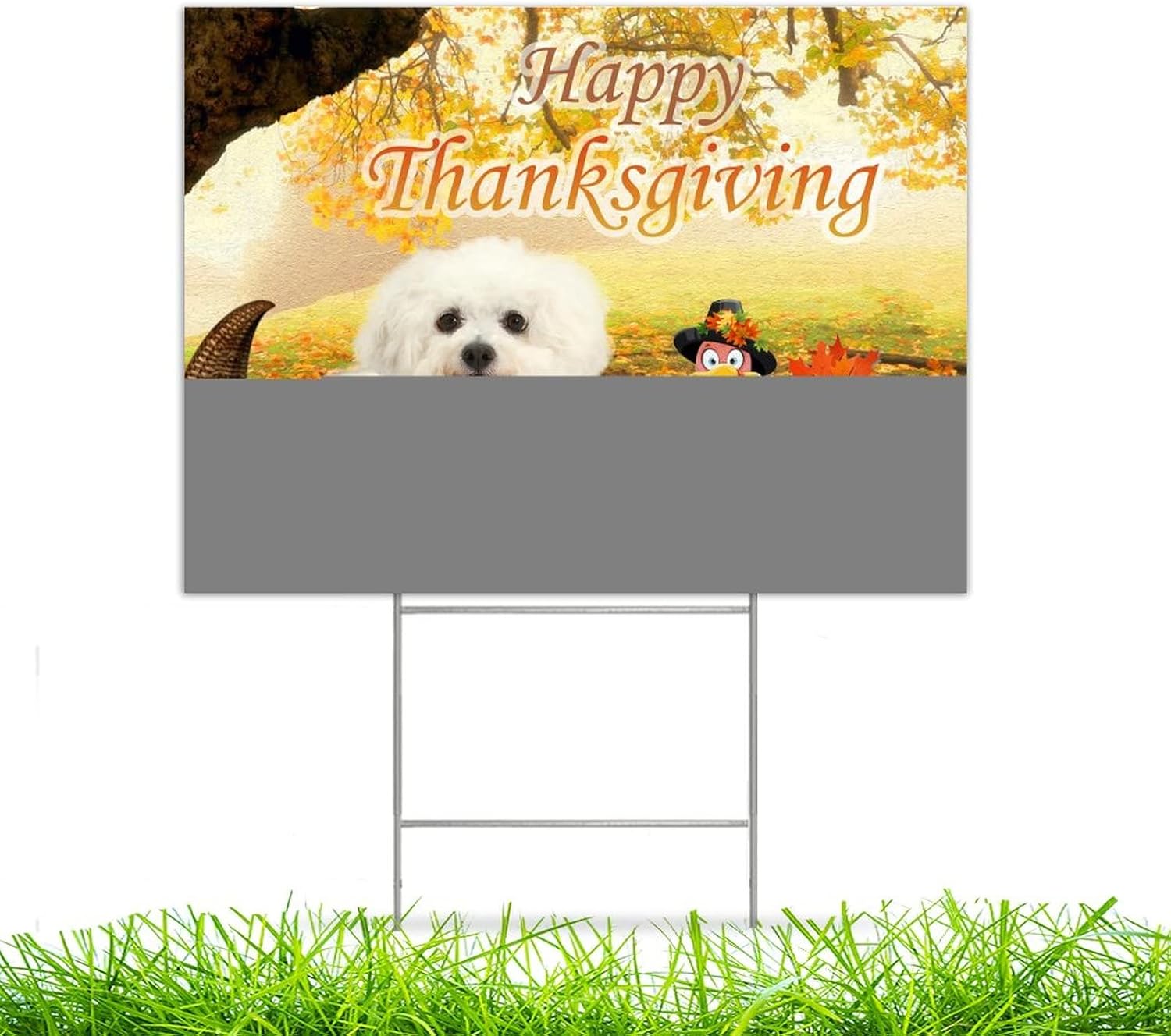 Amazon.com: Pumpkin Turkey Fall Maple Leaves Yard Signs Outdoor Lawn ...