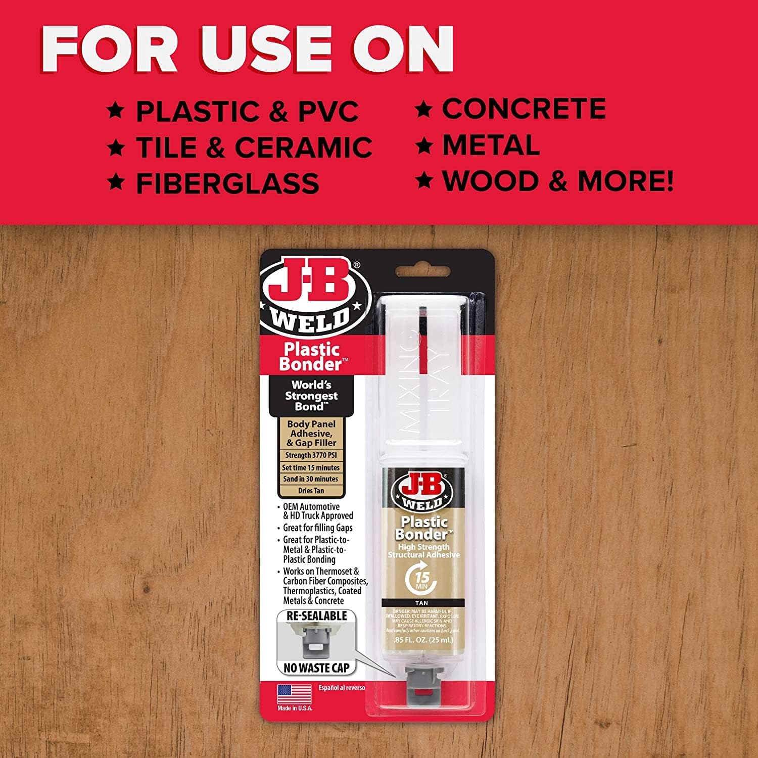 Snapklik.com : J-B Weld 50133 Plastic Bonder Structural Adhesive Syringe