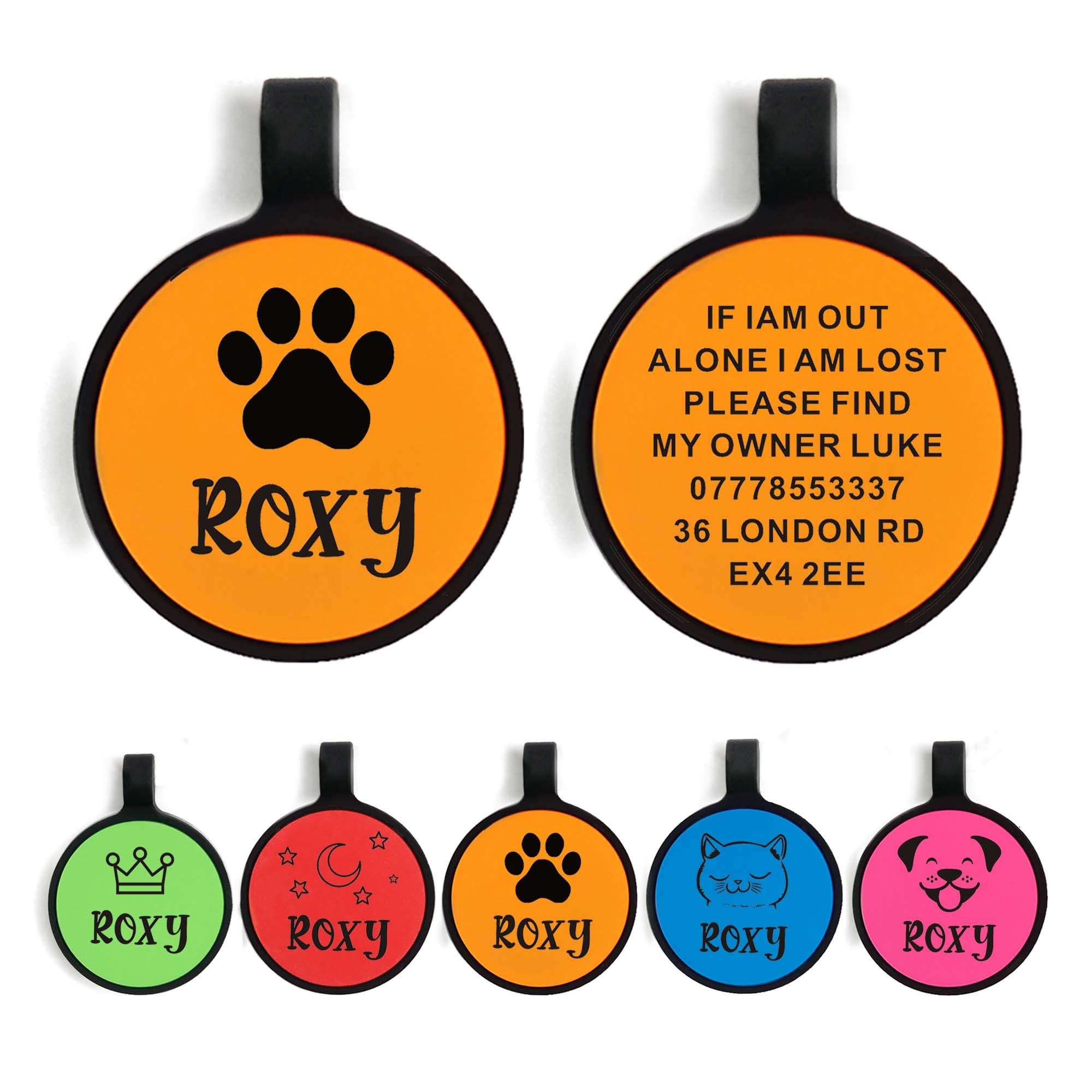 Amazon.com: Silicone Dog Tags Engraved for Pets Personalized Pet ID Tag ...