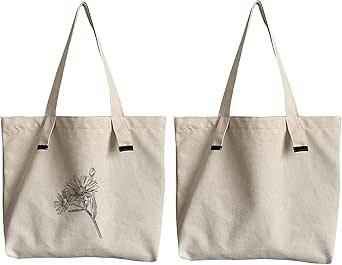 Amazon.com: Fkatuzi Cute Tote Reusable Bags Flowers Floral Line Graphic ...