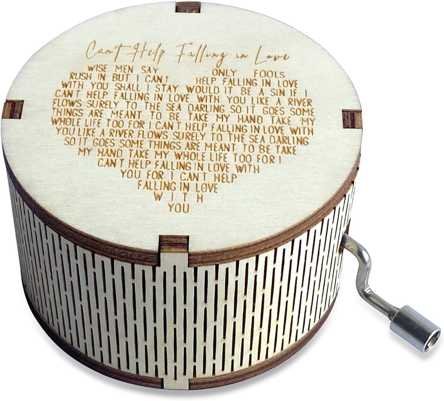 Amazon.com: Round Antique Wood Music Box - Can't Help Falling in Love ...