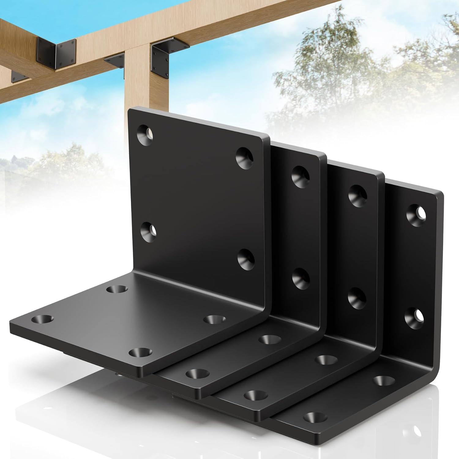 Amazon.com: MooxHAI 4 PCS 6"x6"x5" Heavy Duty Steel Corner L Brackets ...