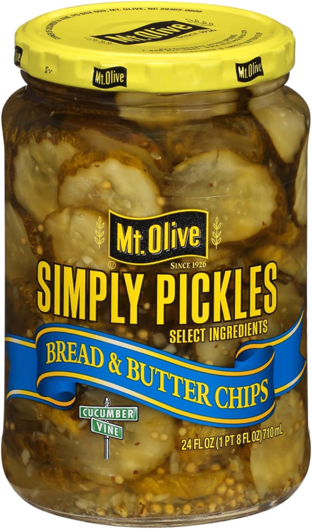 Amazon.com : MT OLIVE SIMPLY PICKLES BREAD & BUTTER CHIPS 24 OZ ...