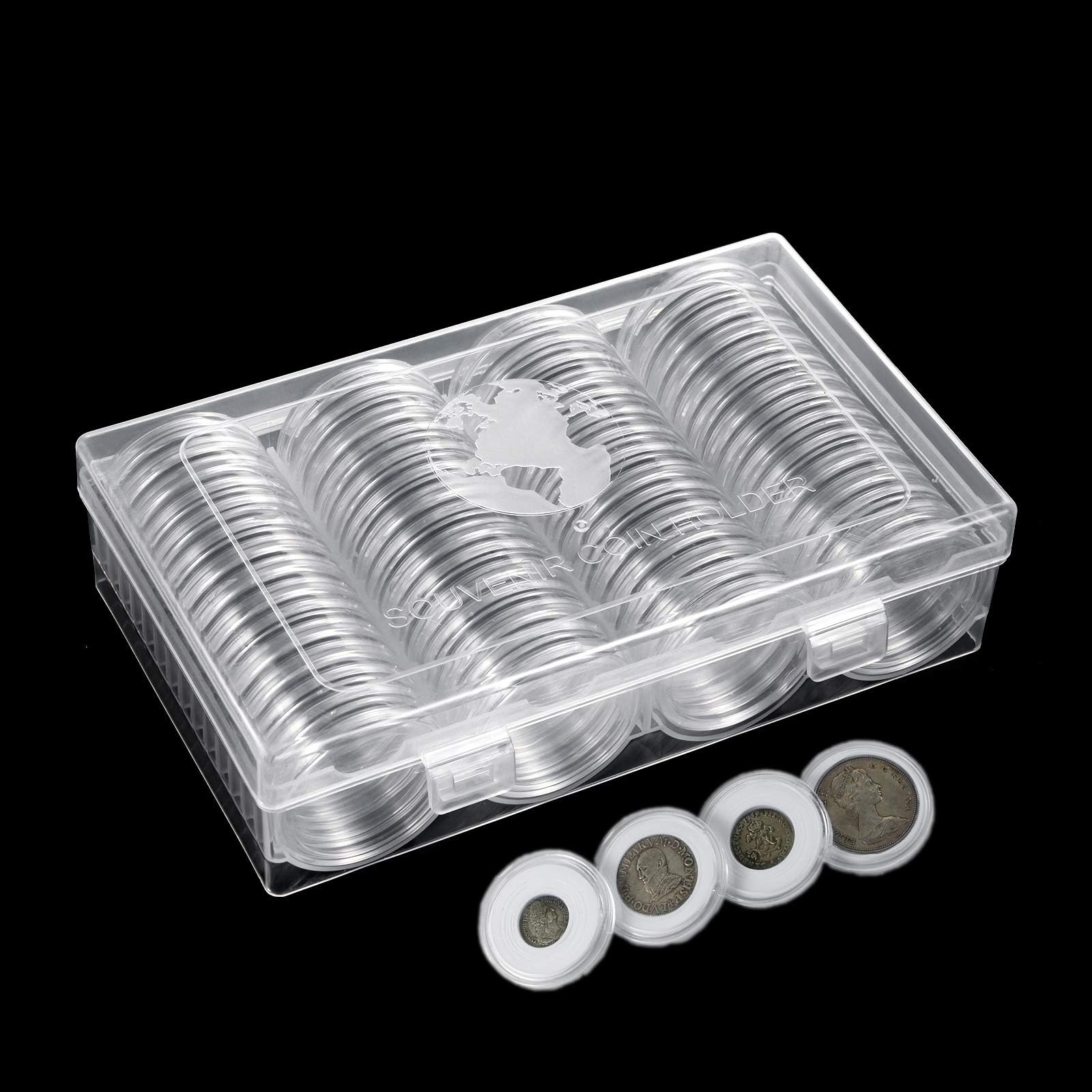 Amazon.com: 60 Pieces Coin Capsules Case, AITIME 41mm Round Large ...