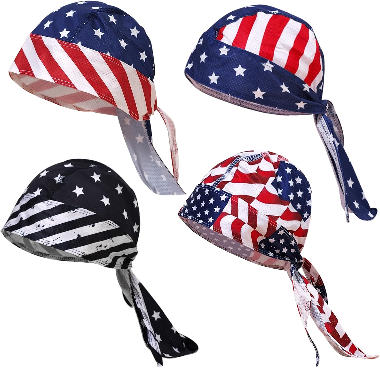 Amazon.com: HFZRZFH 4-Pack Do Rags/Dew Rags for Men & Women – Sweat ...