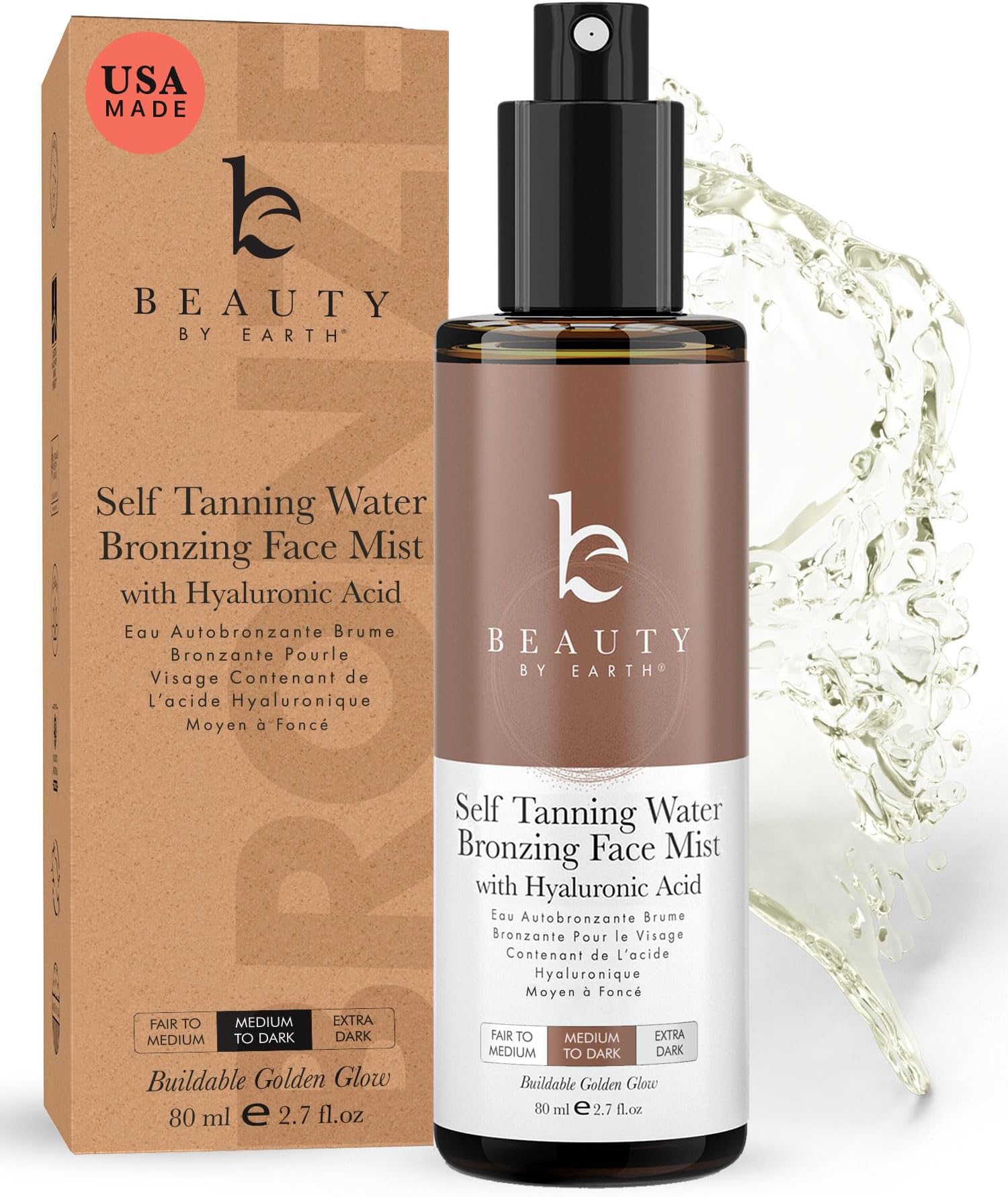 Amazon.com: Self Tanning Drops & Kabuki Face Brush - Made with Natural ...