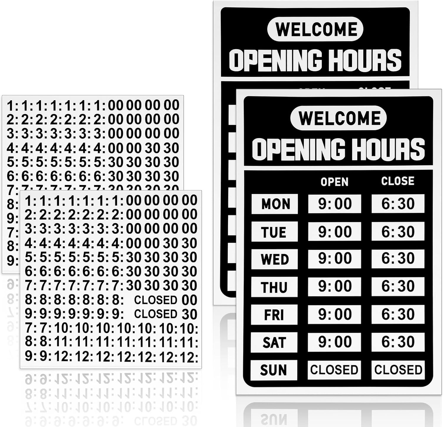 Business Hours Sign, Changeable Open and Closed Signs for Glass Door or ...