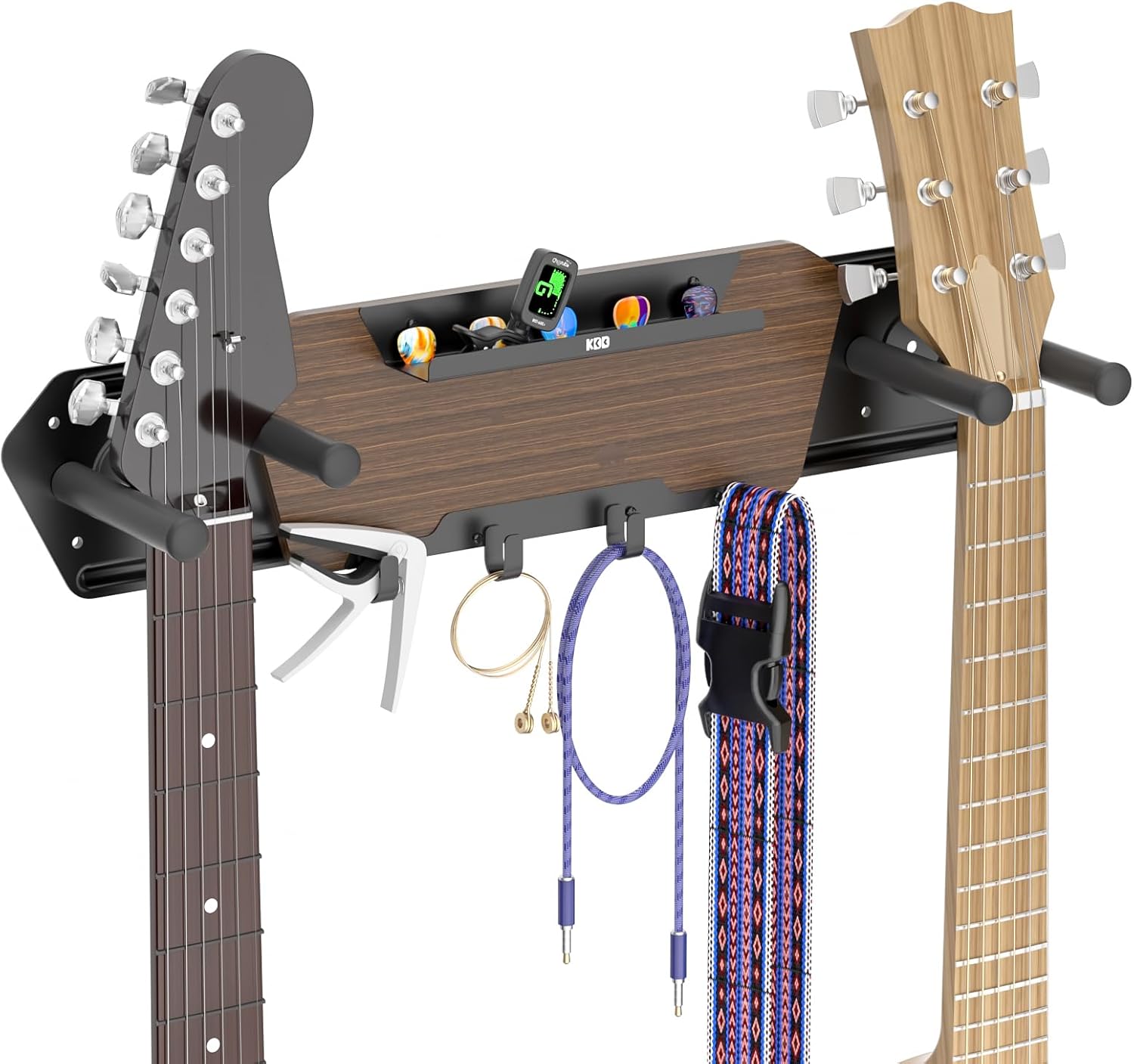 KDD Guitar Wall Mount with 4 Removable Rubber Hangers - Double Guitar ...
