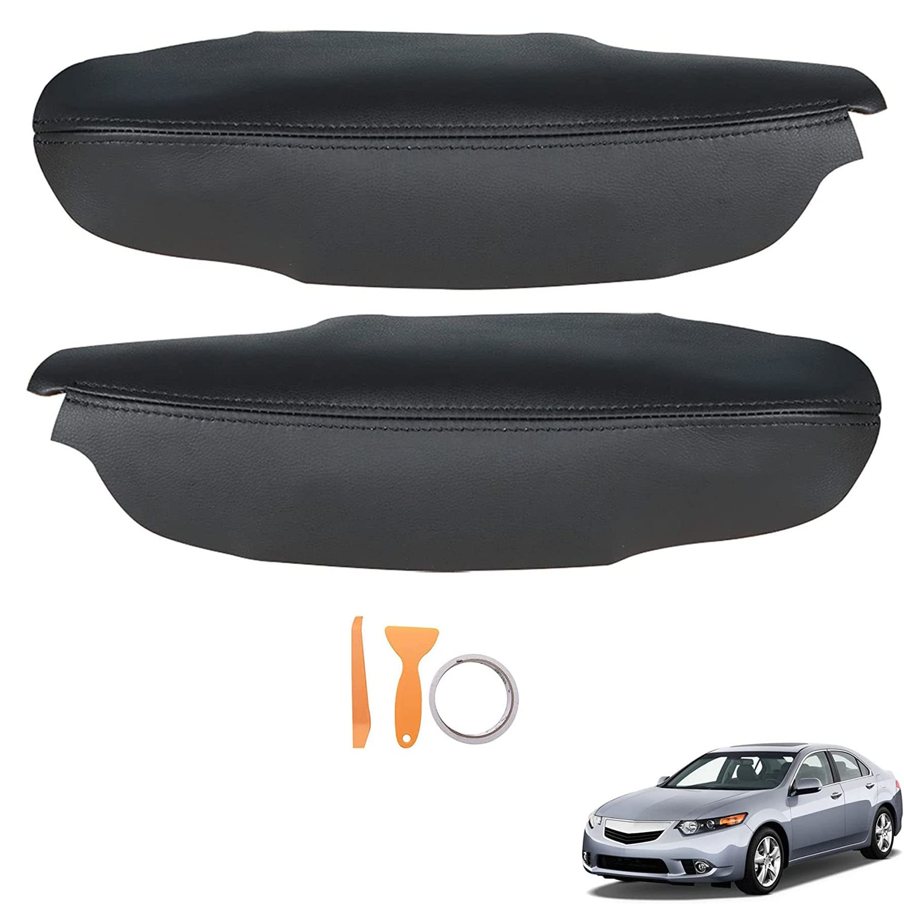 Amazon.com: munirater 2Pcs Door Panel Armrest Cover Handrail Leather ...