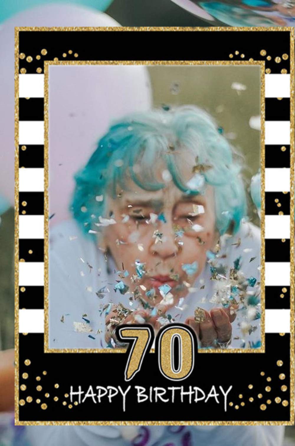 Buy JeVenis Black Gold 70th photo booth frame 70th Birthday Photo Frame ...