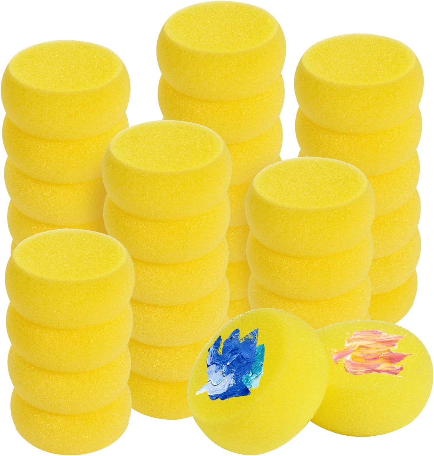 Amazon.com: Aemygo 70 Pcs Round Painting Sponge 3Inch Yellow Synthetic ...